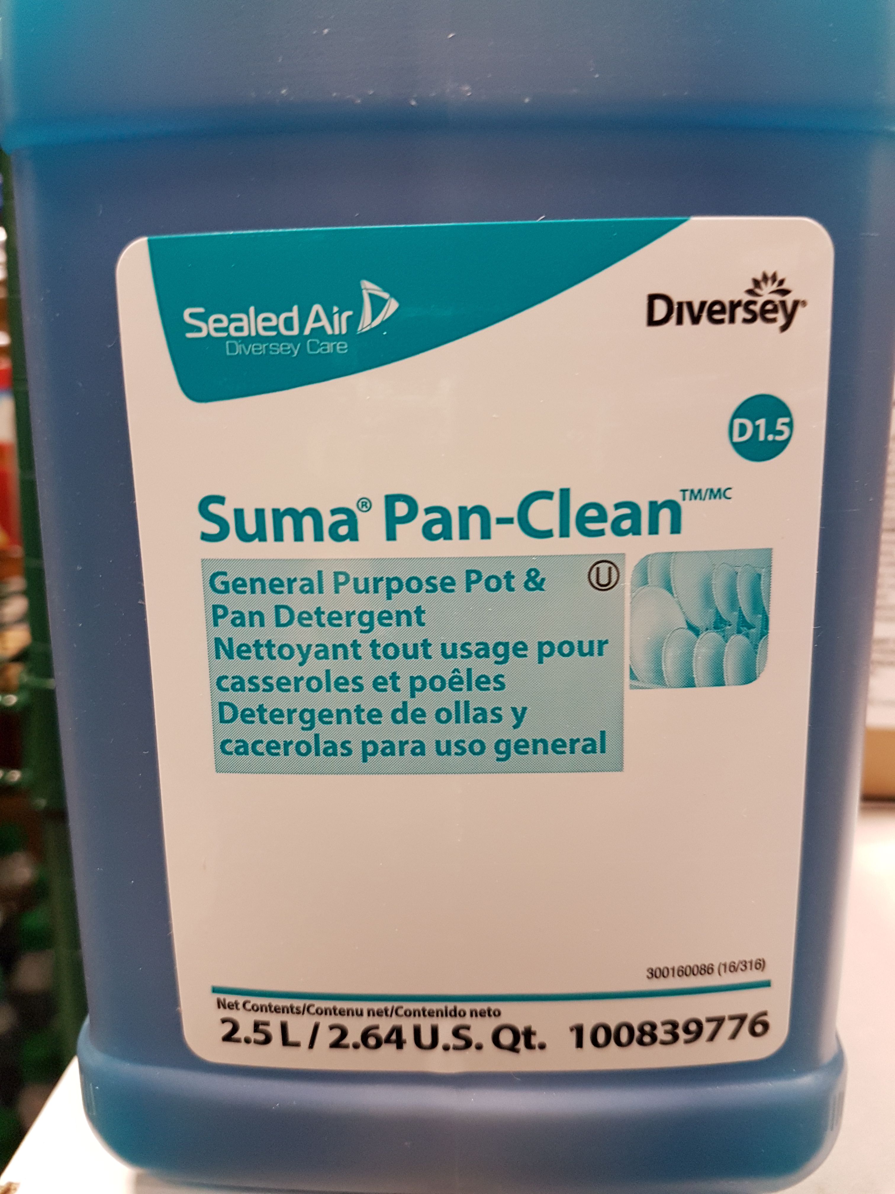 Diversey Suma Pan-Clean - Pot & Pan Detergent - 2 x 2.5lt, Notes ...