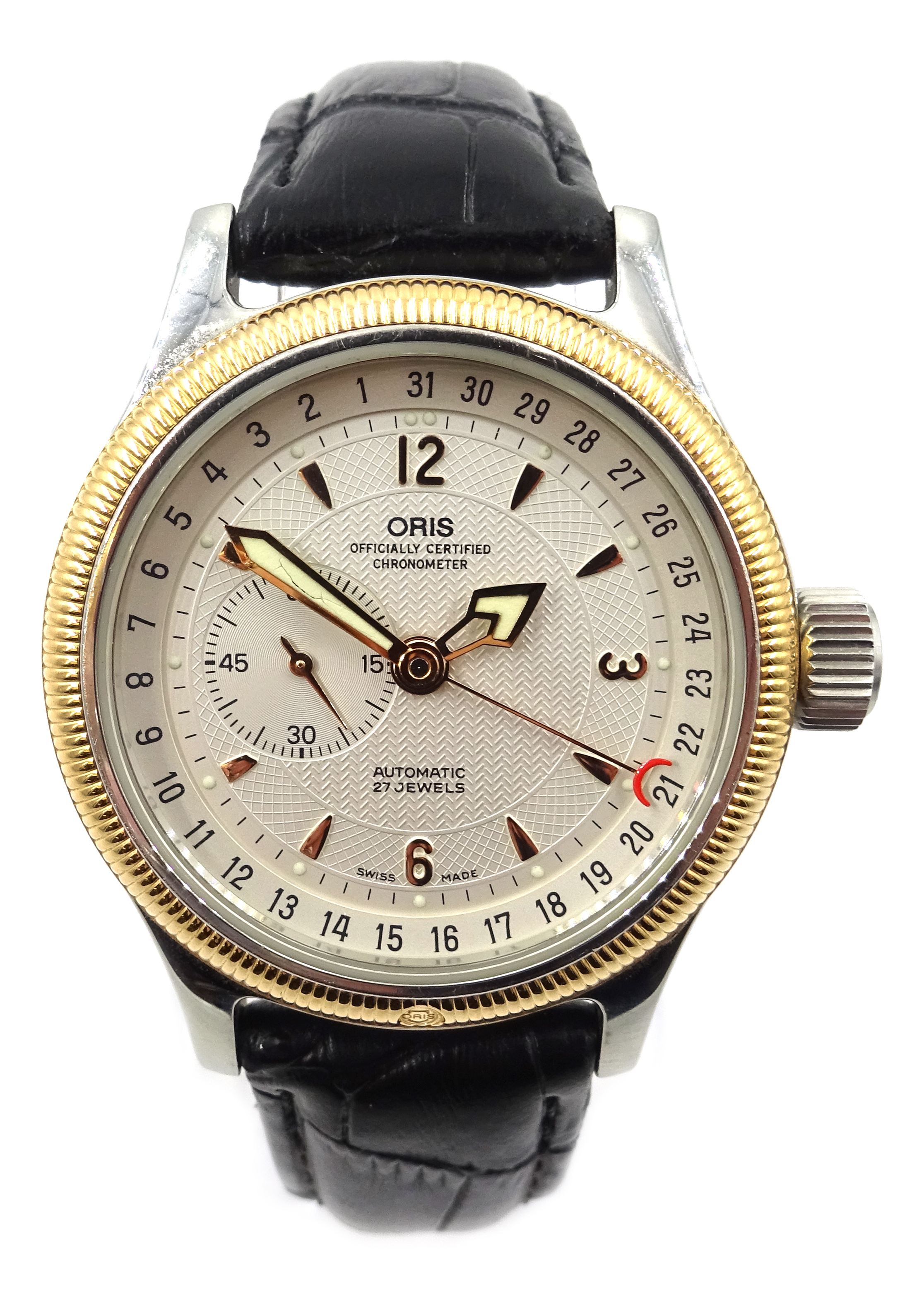 Oris gentleman's big crown pointer date automatic chronometer ...