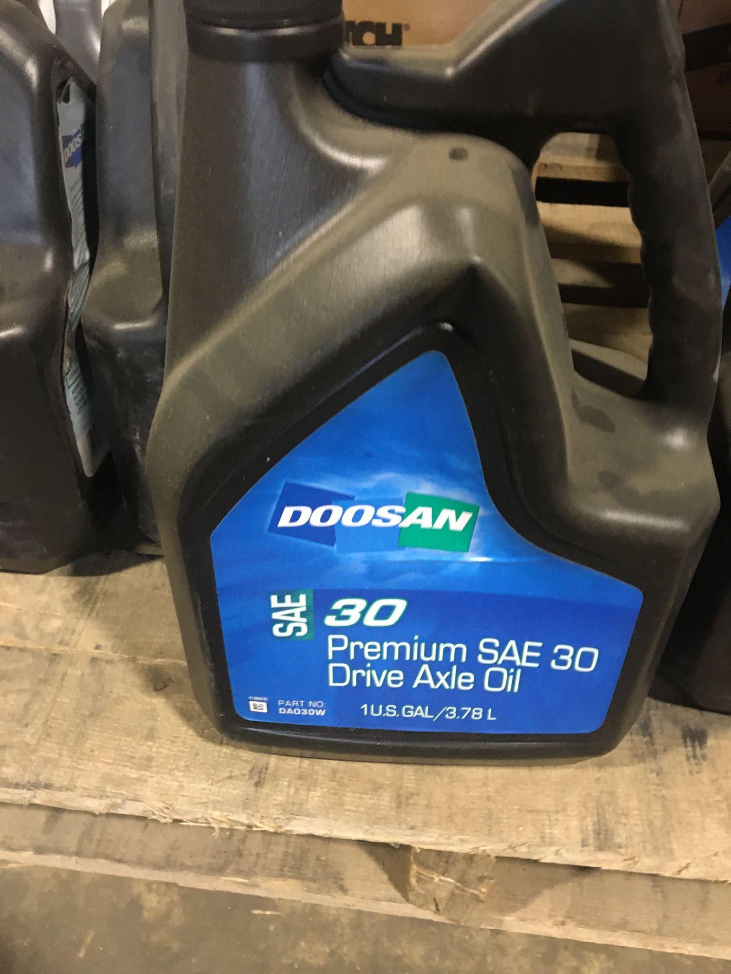 Assorted Oil and Antifreeze, Doosan SAE 30 Drive Axle Oil, 10W-30 Motor Oil