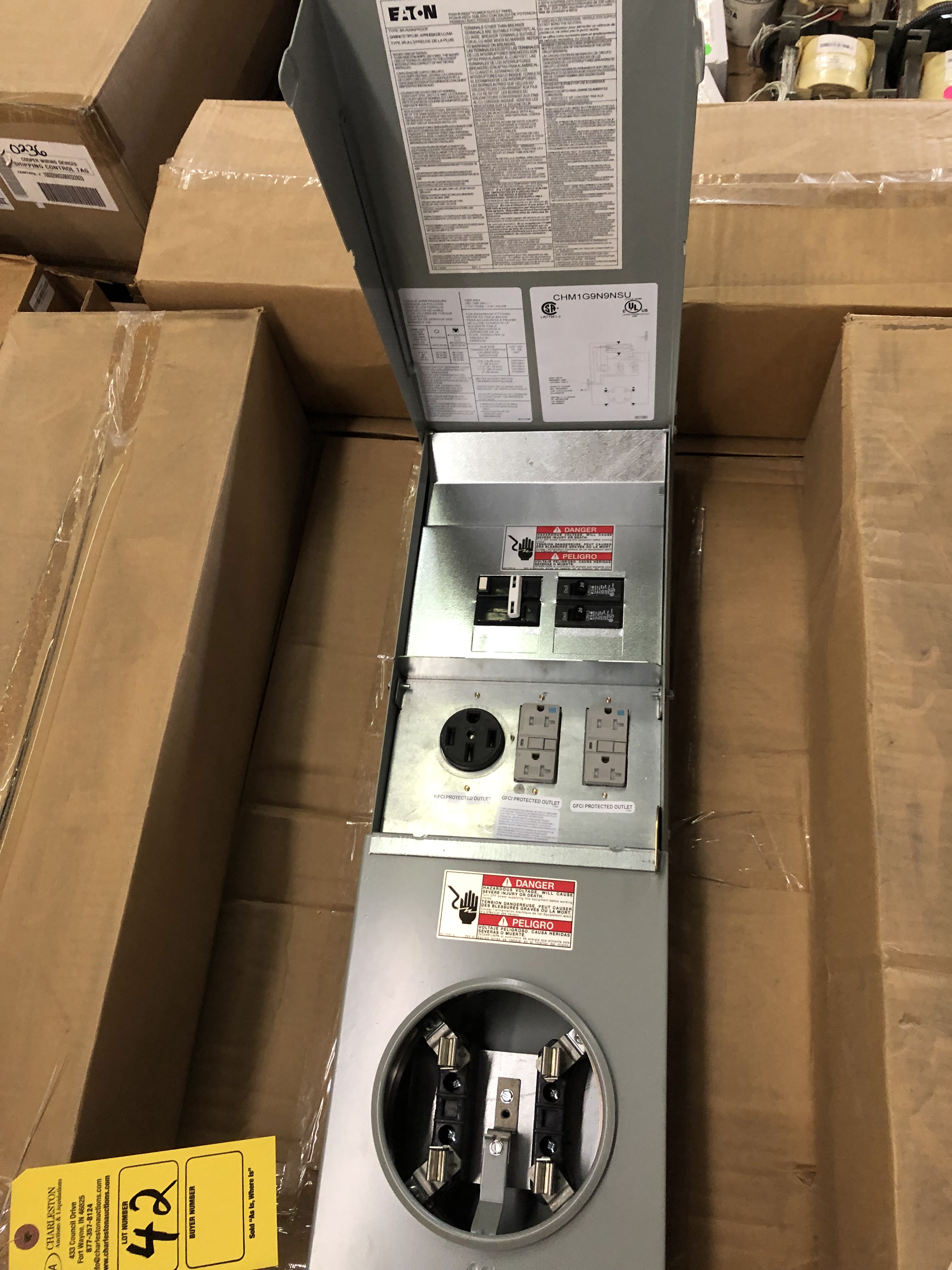 PALLET OF (8) EATON 125A POWER OUTLET PANEL MODEL-CHR1N7N4GS