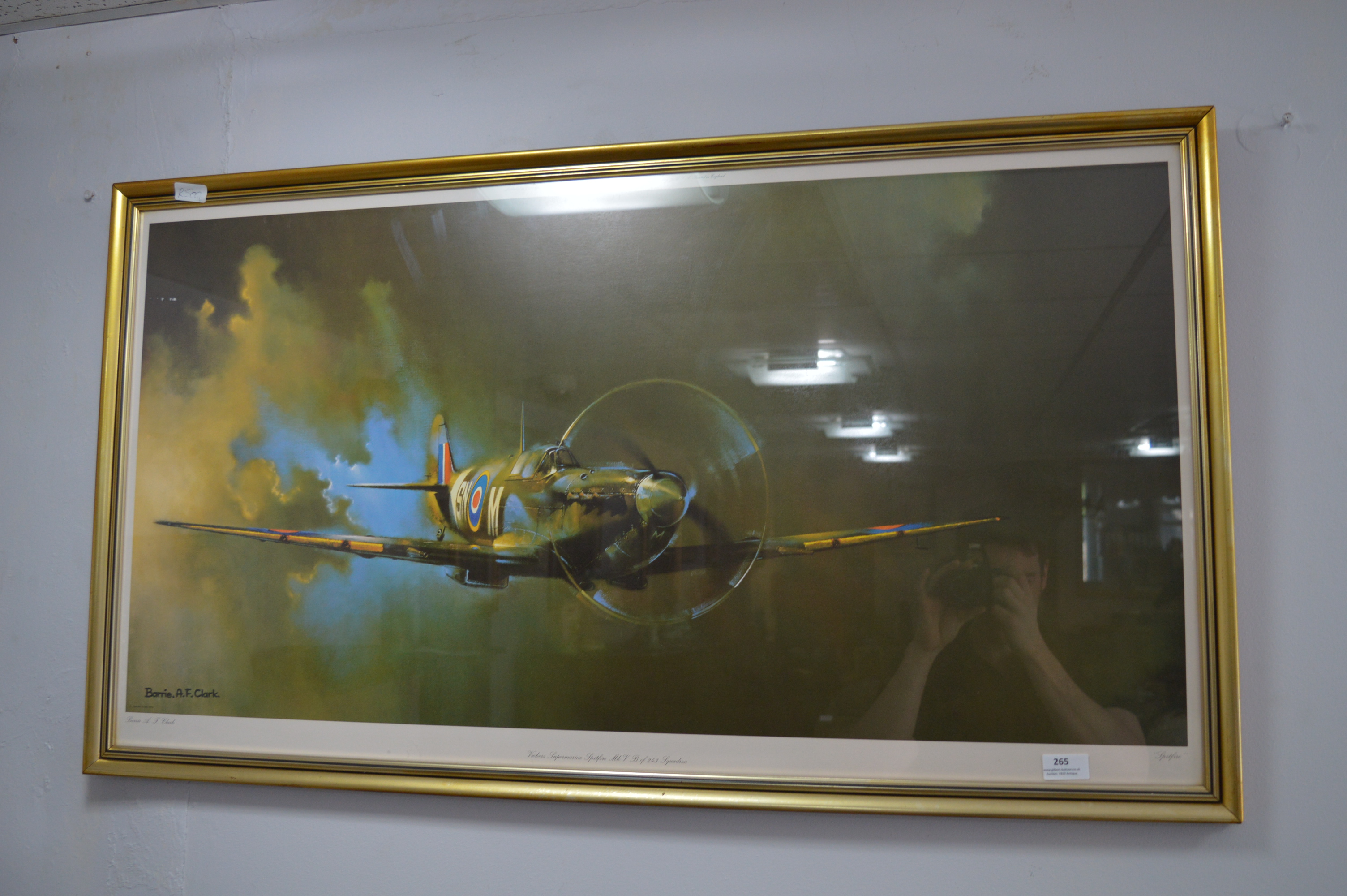Large Framed Print "Spitfire" By Barrie A.F.Clark