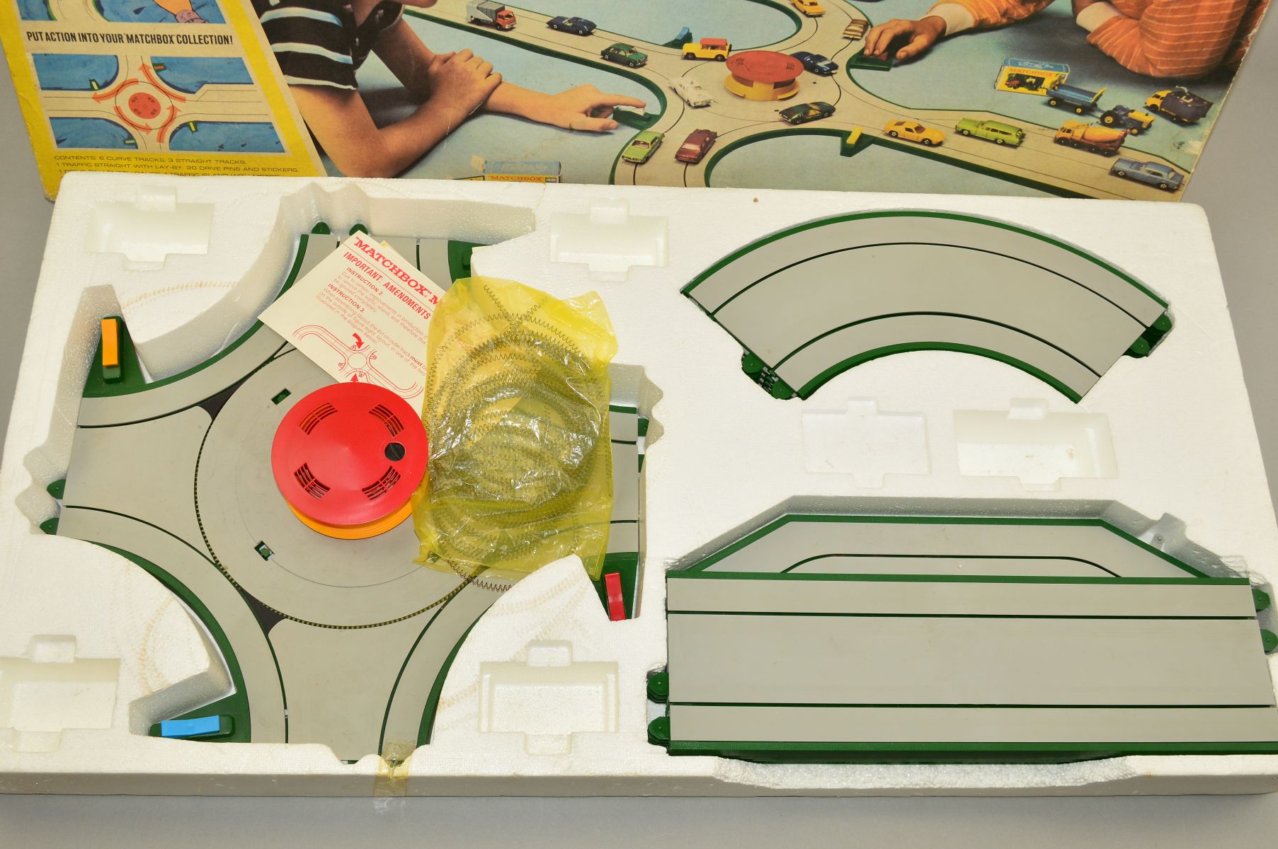 TWO BOXED MATCHBOX SWITCH A TRACK SETS, No.M-3, neither complete but ...