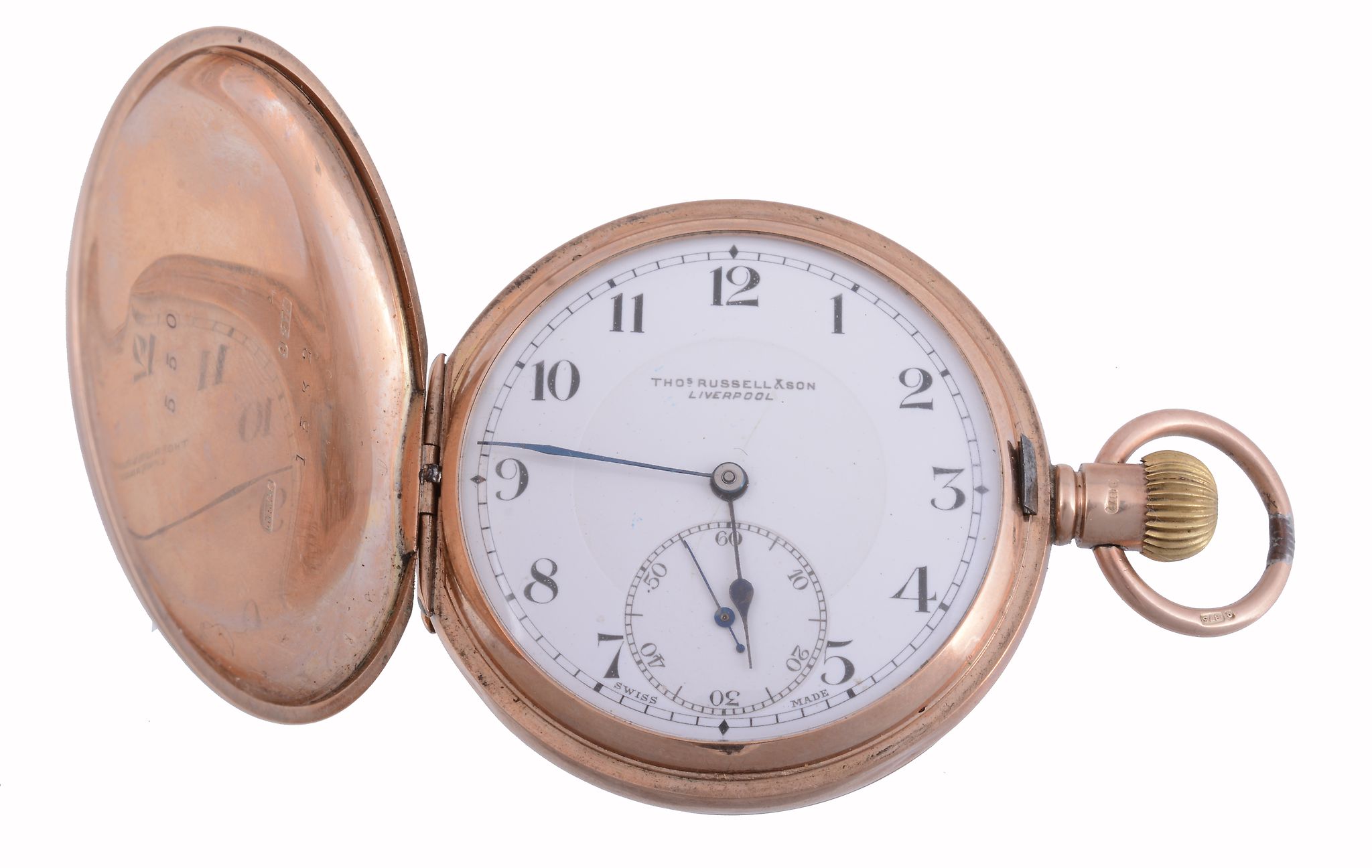 Thomas Russell & Son, Liverpool, a 9 carat gold hunter cased pocket ...