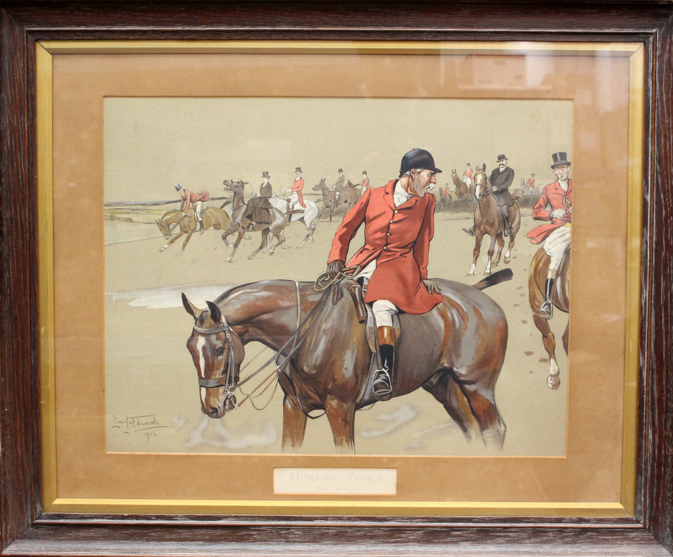 Lionel Edwards (1878-1966), set of three oak framed prints, 'Hunting ...
