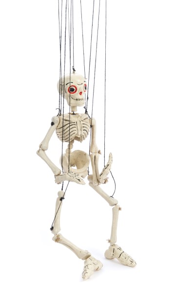 Pelham Puppet - early boxed 'Disjointed Skeleton', original box with ...