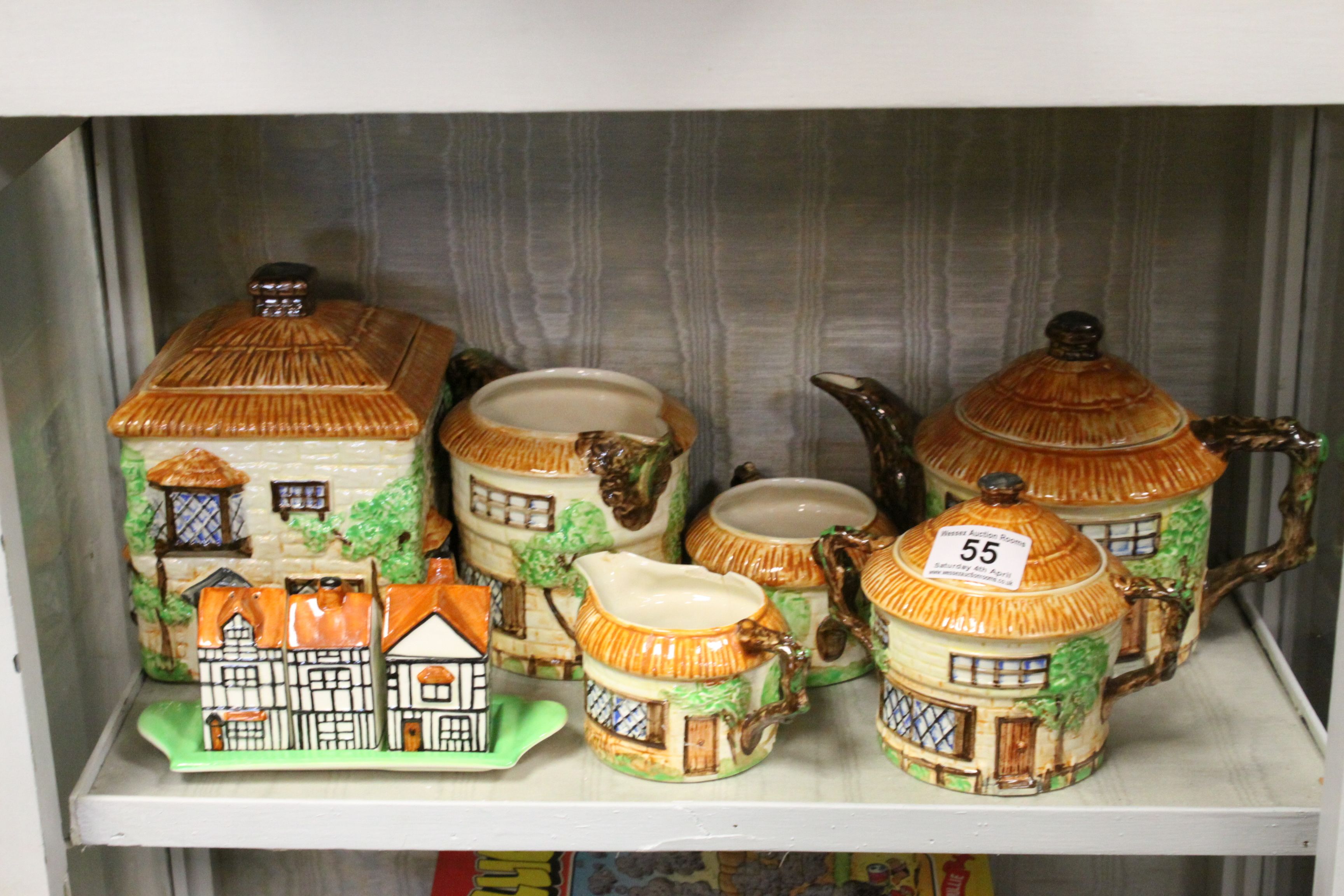 Collection of Seven Items of Beswick Cottage Ware including Cruet Set ...