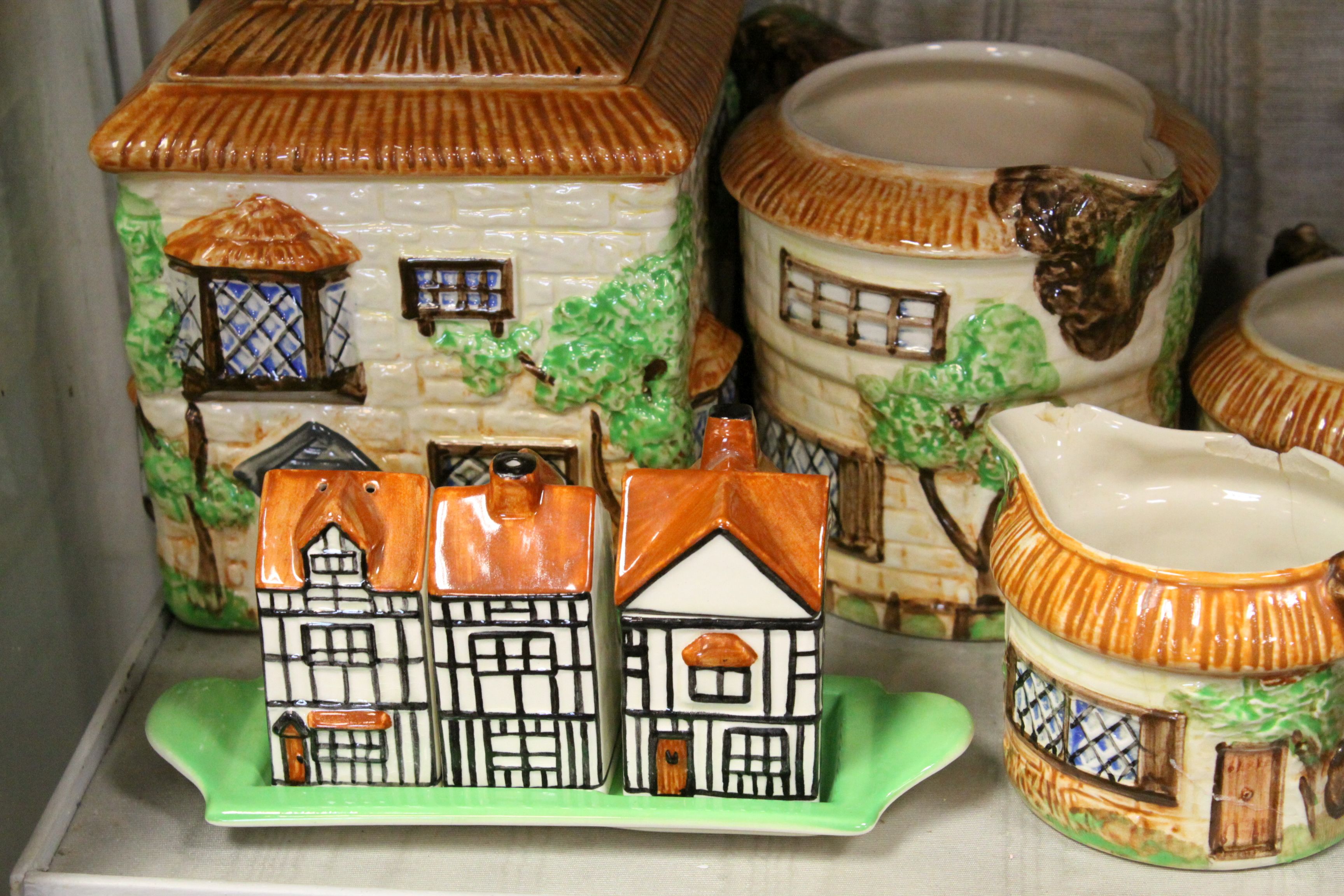 Collection of Seven Items of Beswick Cottage Ware including Cruet Set ...