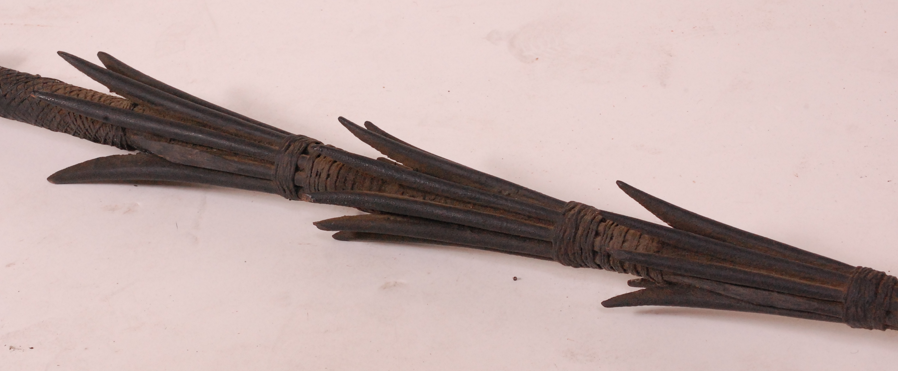 A late 19th century Fijian softwood barbed spear/ javelin sokilaki, the ...