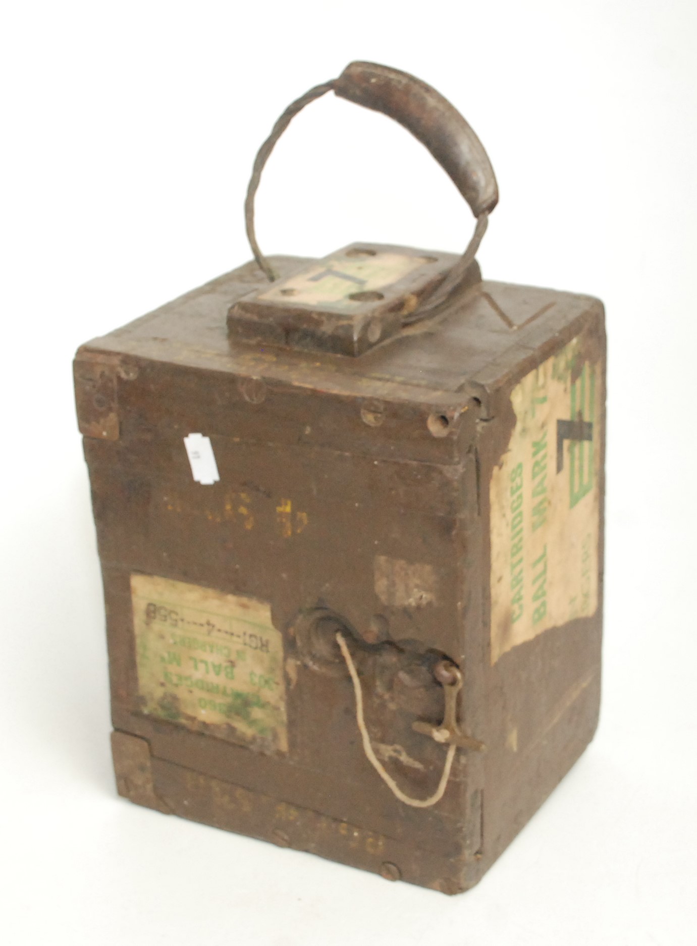 Two WWII wooden ammunition boxes dated 1941 and 1943, 26.5 x 22 x 18cm.