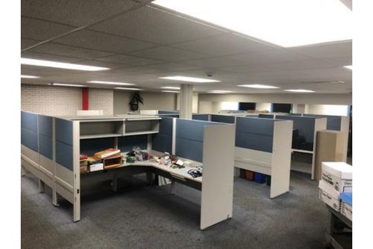 Private Office Cubicle with Shelf and Overhead Storage Over all size 28 ...