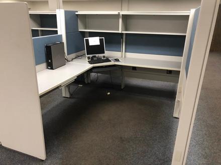 Private Office Cubicle with Shelf and Overhead Storage Over all size 28 ...