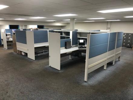 Private Office Cubicle with Shelf and Overhead Storage Over all size 28 ...