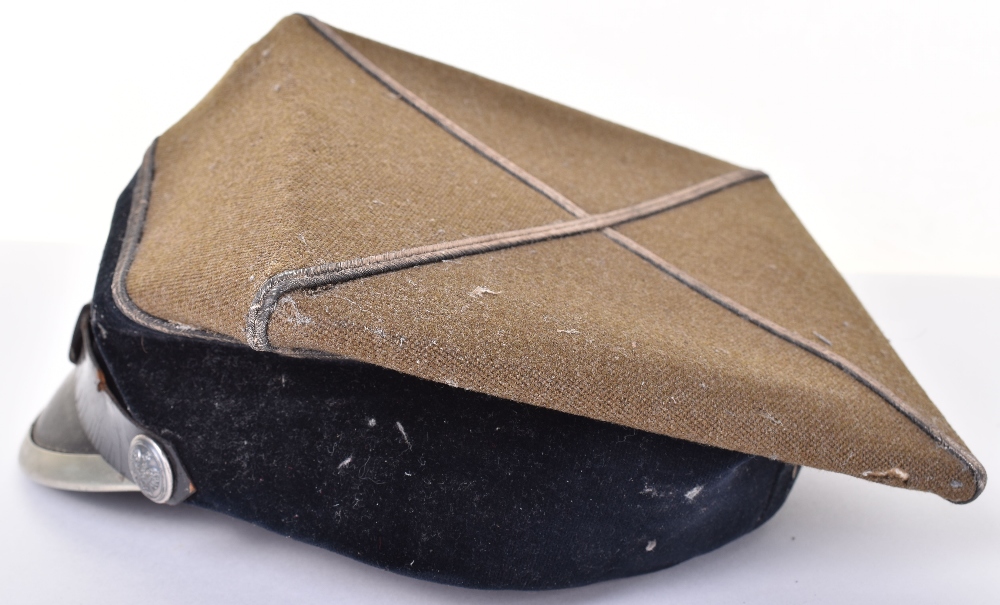 WW2 Polish Officers Peaked Cap (Rogatywka), of khaki top with dark blue ...