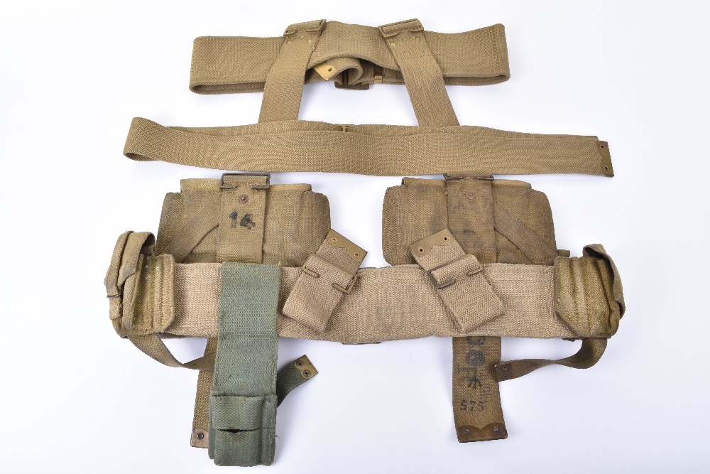 WW1 British 1918 Dated “08” Webbing, consisting of wide pattern belt ...