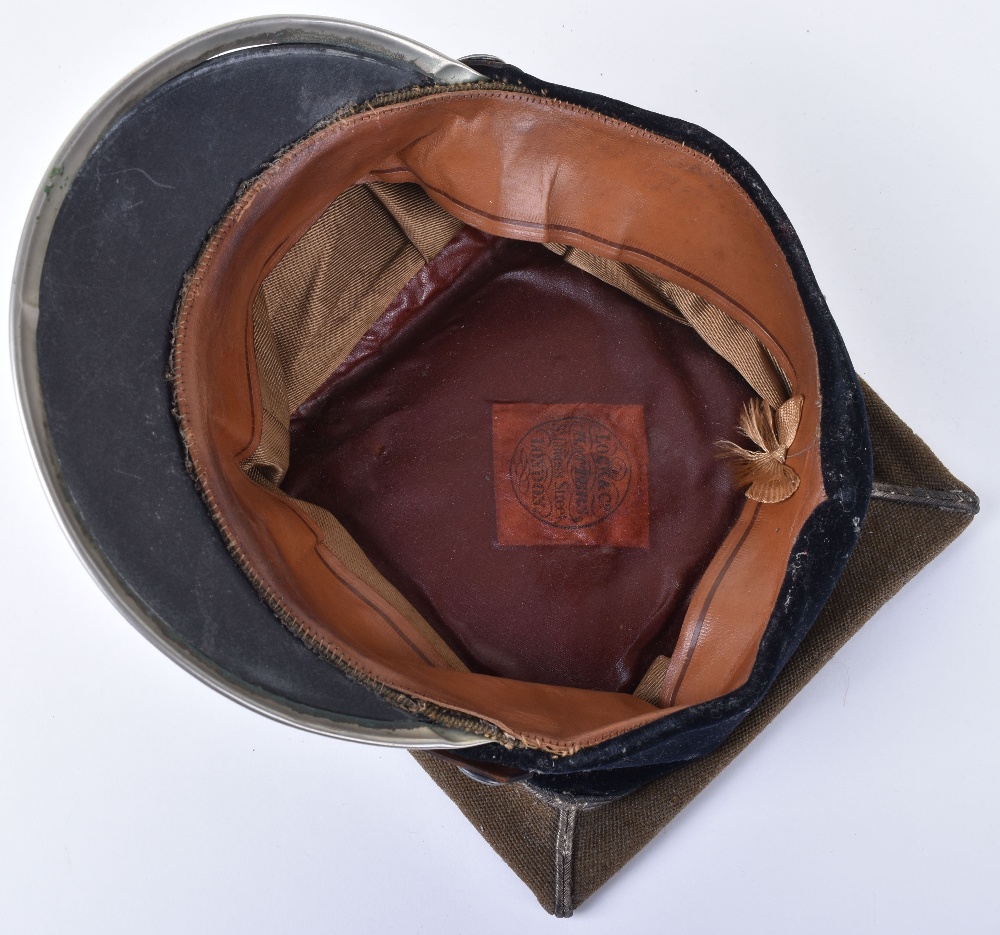 WW2 Polish Officers Peaked Cap (Rogatywka), of khaki top with dark blue ...