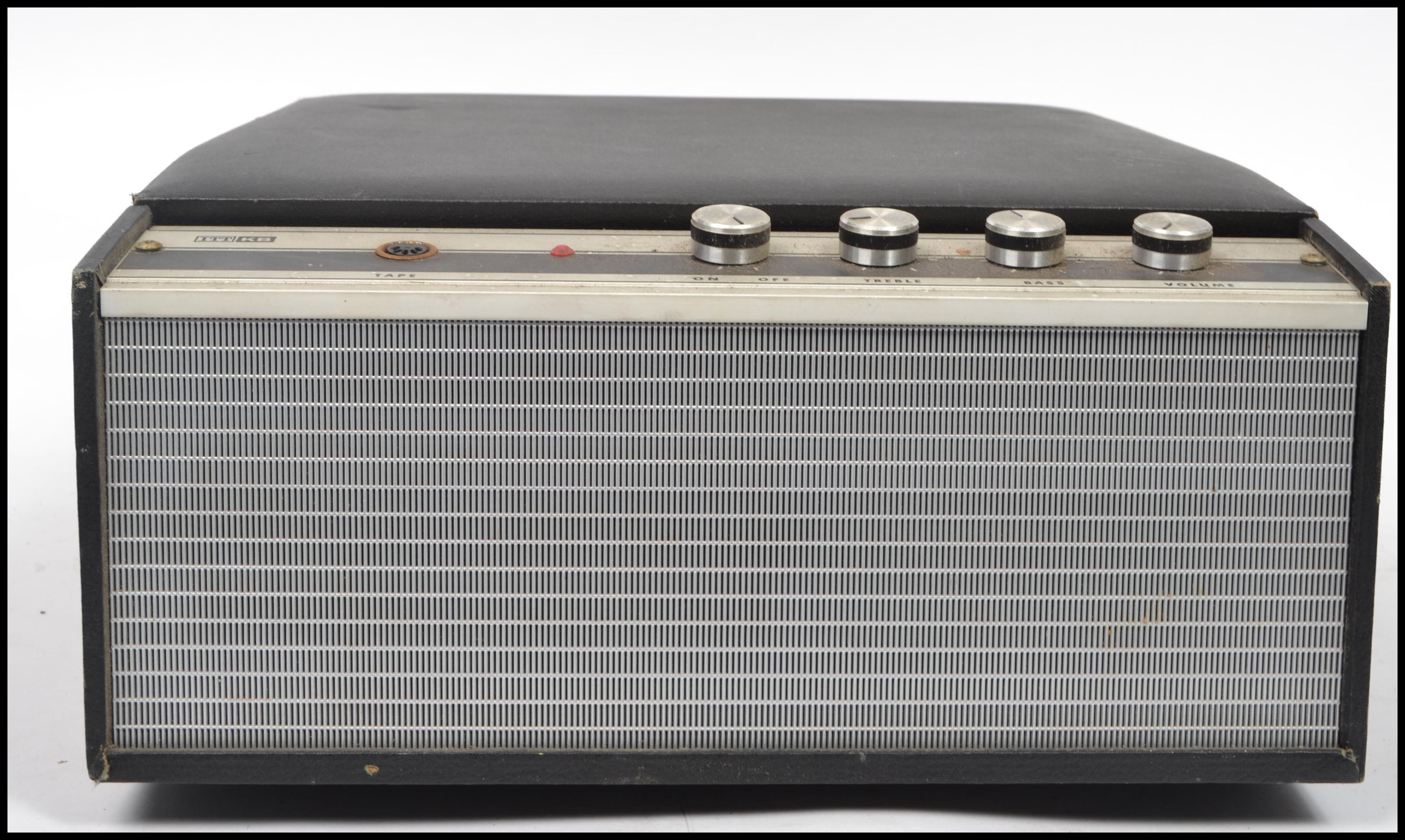 A vintage 20th century portable four speed record player by ITT KB ...