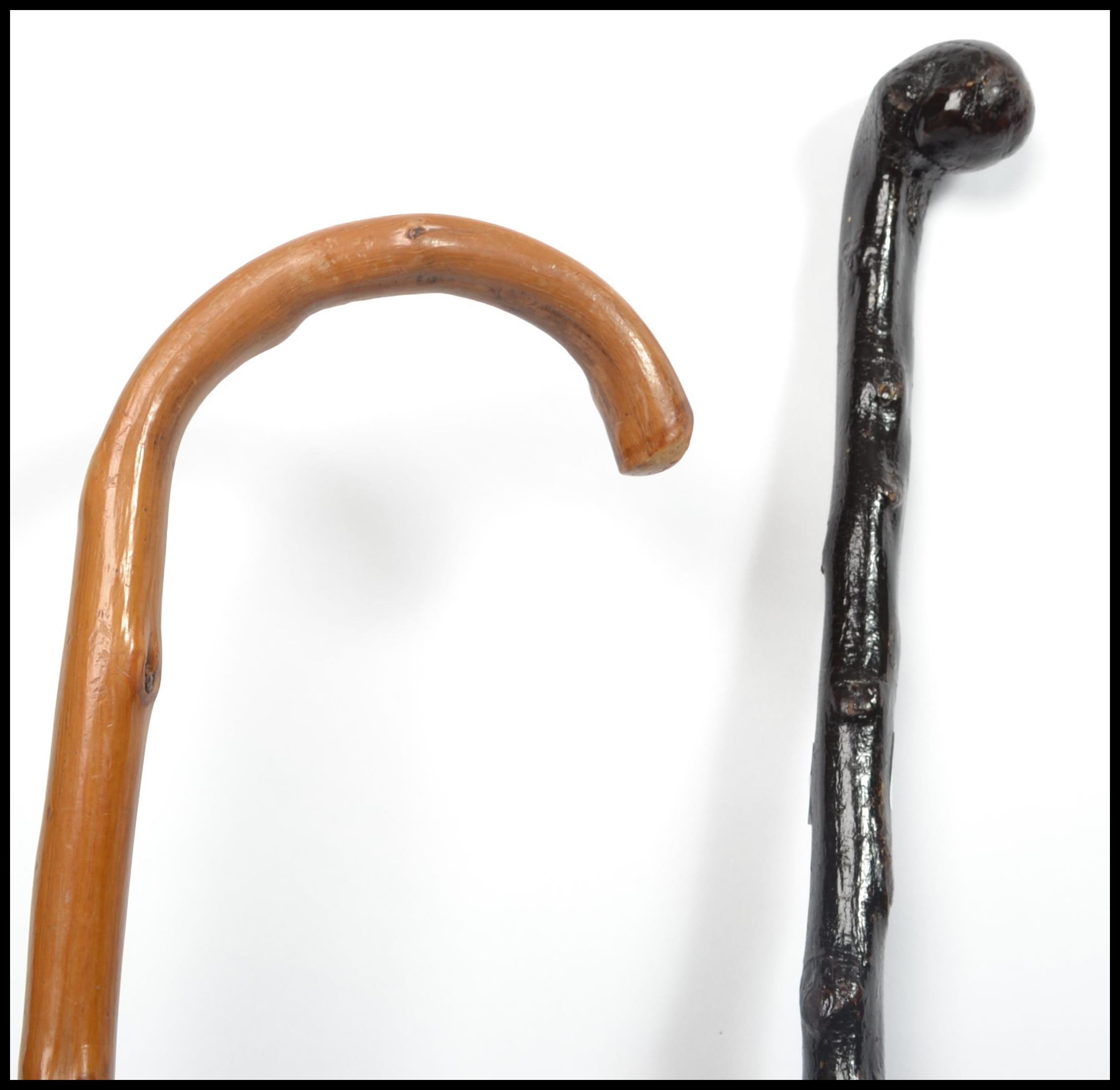 A 19th century Irish Knobkerrie walking stick cane blunt weapon having ...