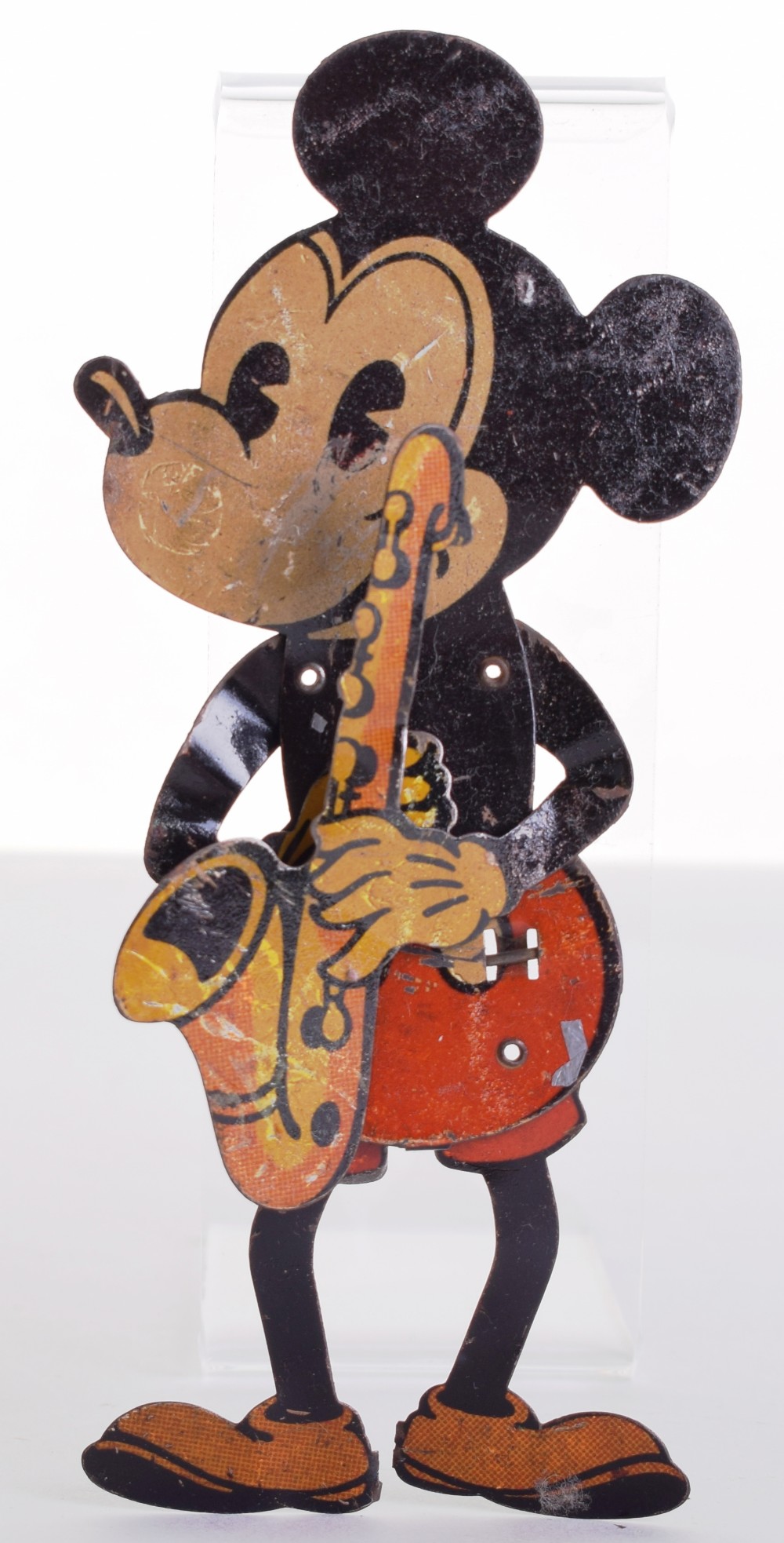 Tinplate Mickey Mouse Saxophone playing hand toy, German circa 1930 ...