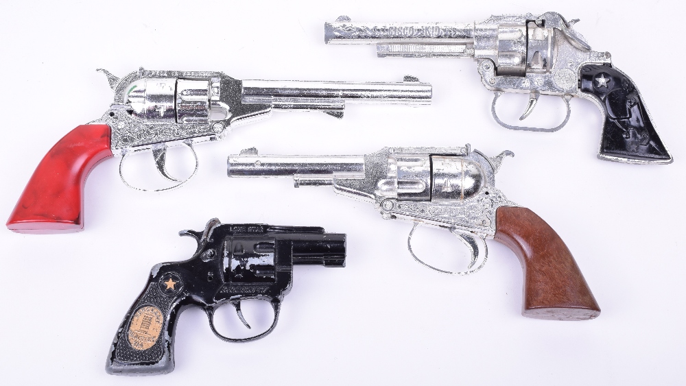Four Lone Star Diecast Toy Guns, Dragnet gun, Cisco Kid cowboy gun ...