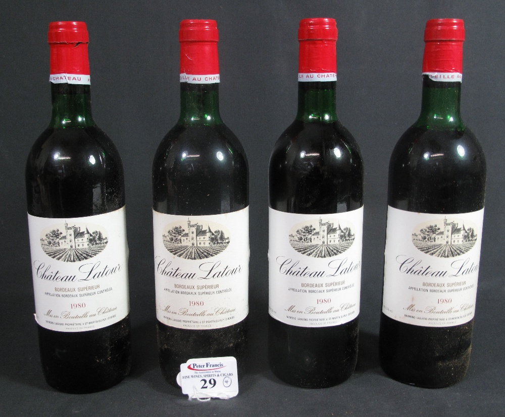 Four bottles of Chateaux Latour Bordeaux Superieur red wine. Chateaux ...