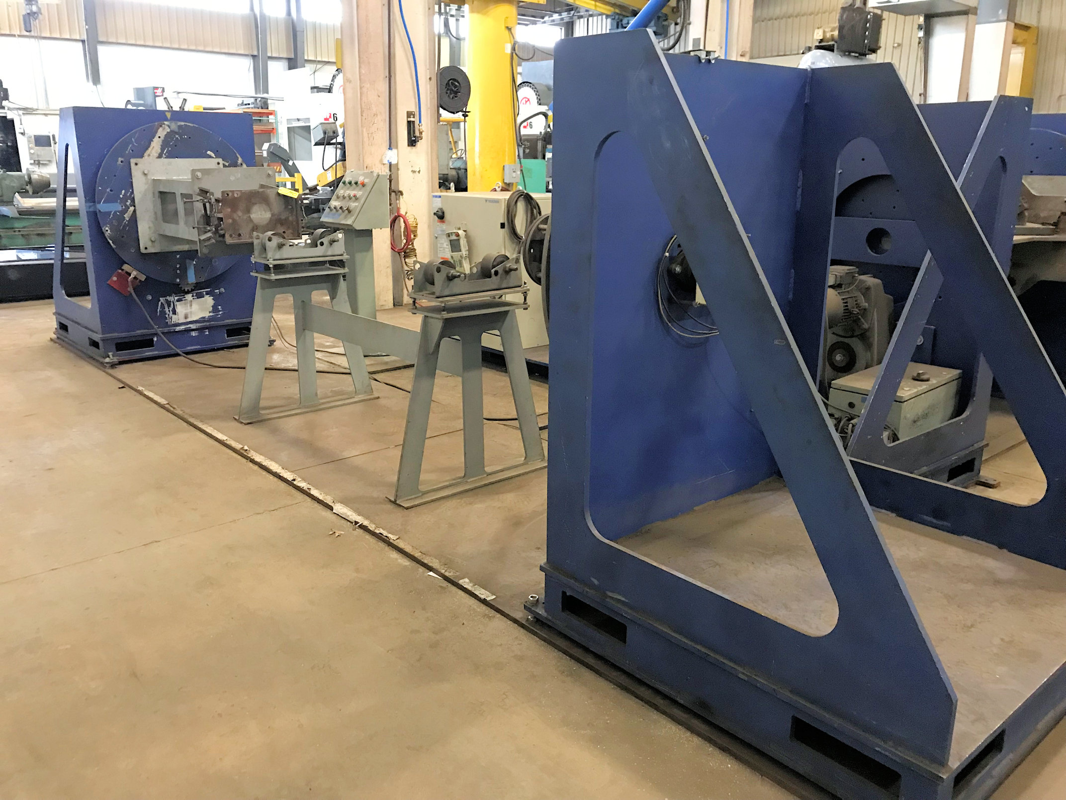 PAIR 42" DIAMETER DRILLED AND TAPPED MOTORIZED WELDING POSITIONERS WITH ...