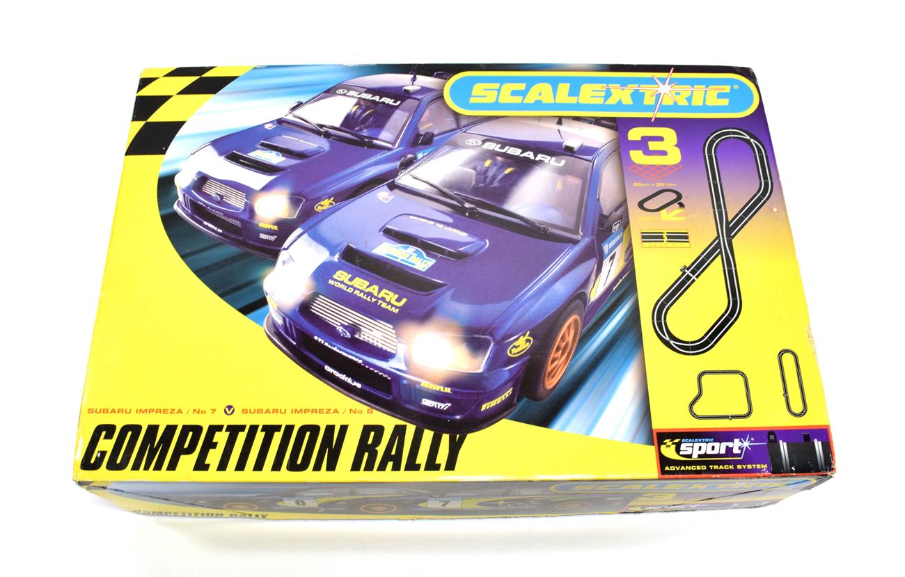Scalextric 3 Competition Rally Set with two Subaru models (boxed)