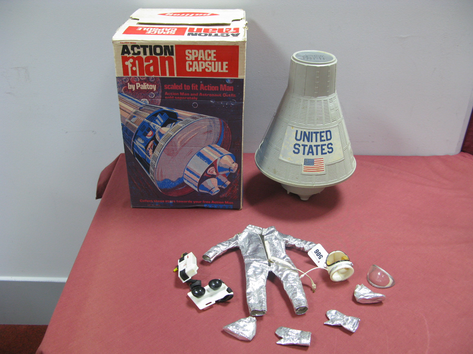 An Original 1960's Action Man 'Space Capsule', boxed, plus a small ...