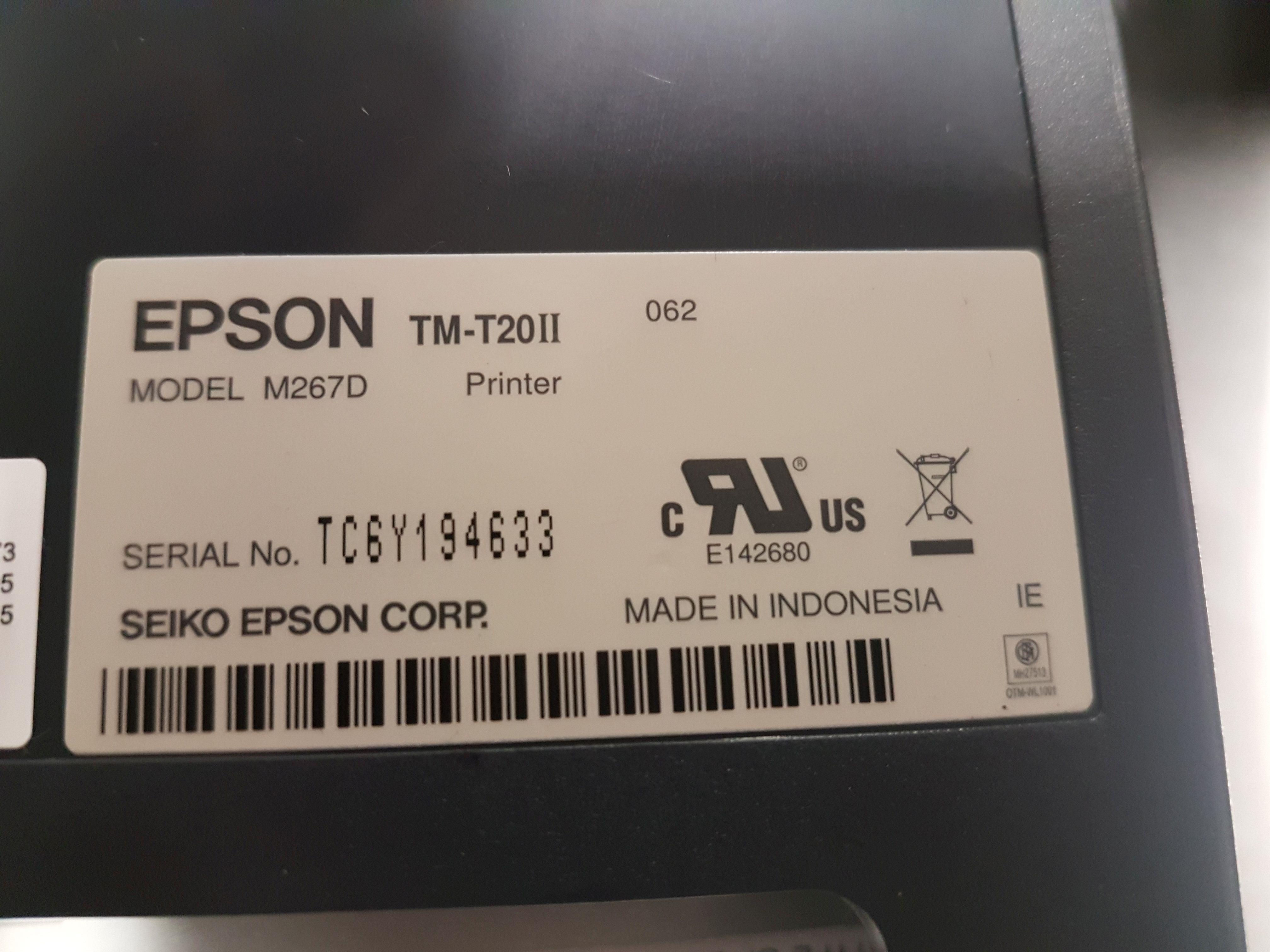 Epson M267D Thermal Printer, Rental Return