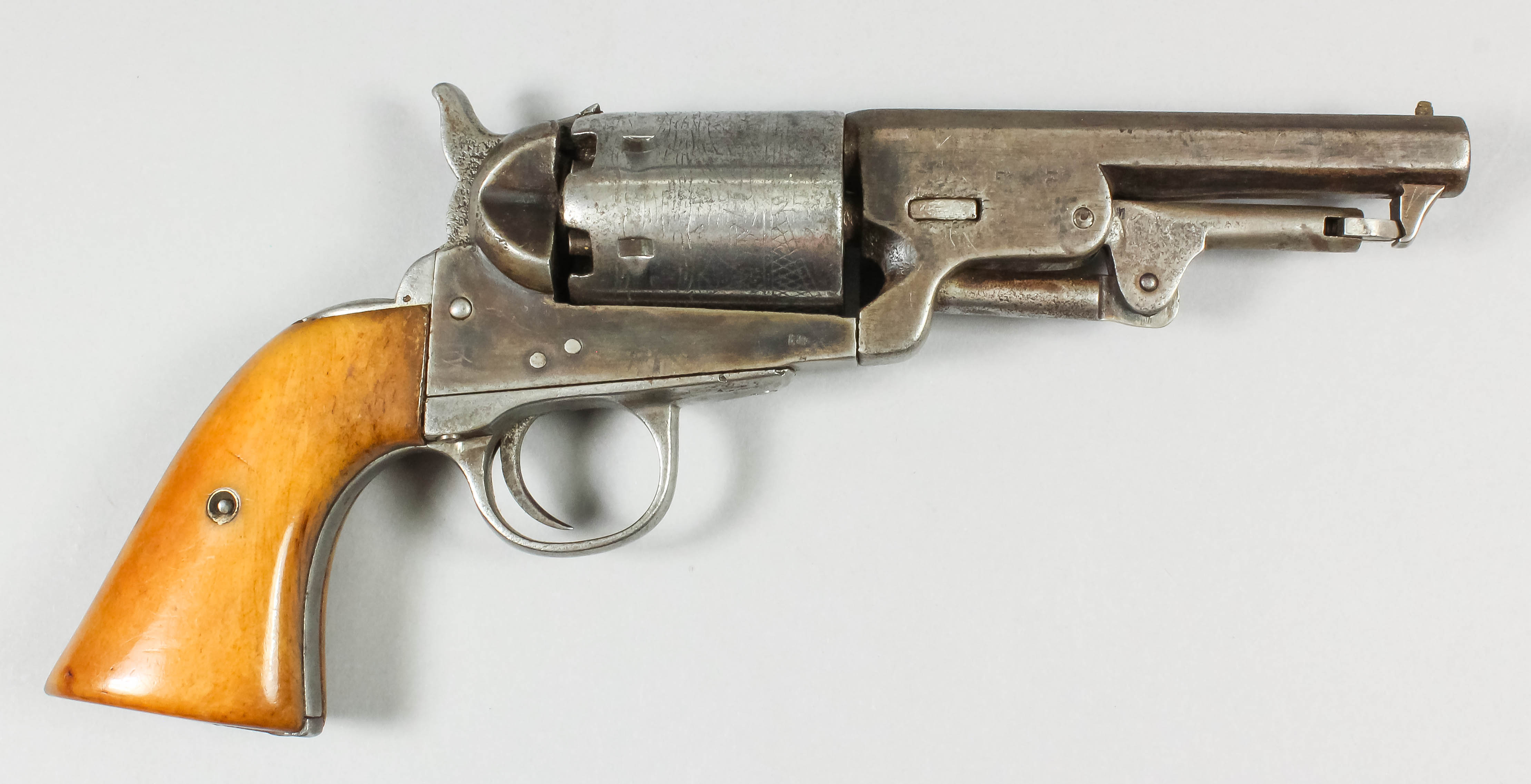 A 19th Century .36 calibre Continental six shot percussion revolver in ...