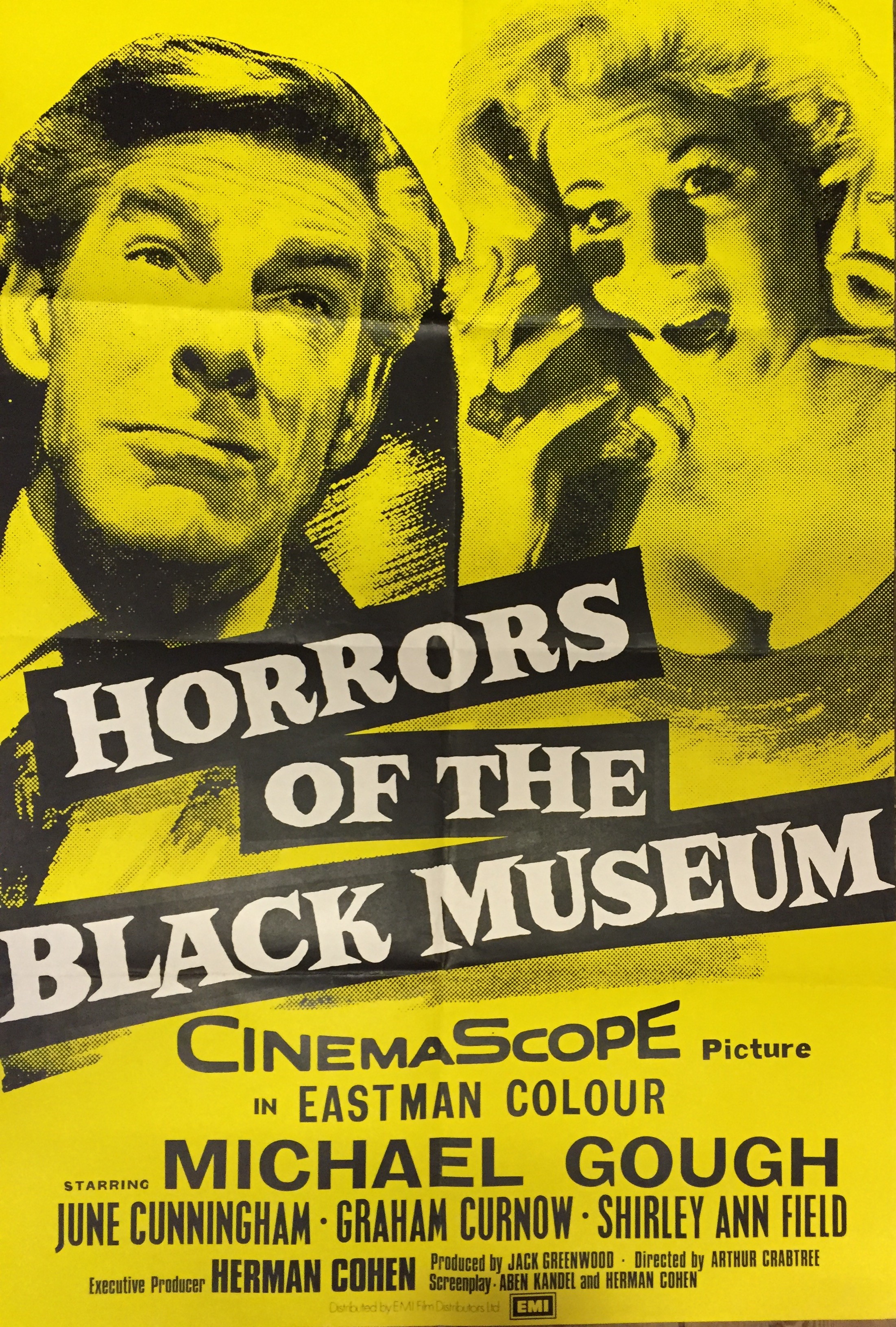 Horrors of The Black Museum film poster, starring Michael Gough and ...