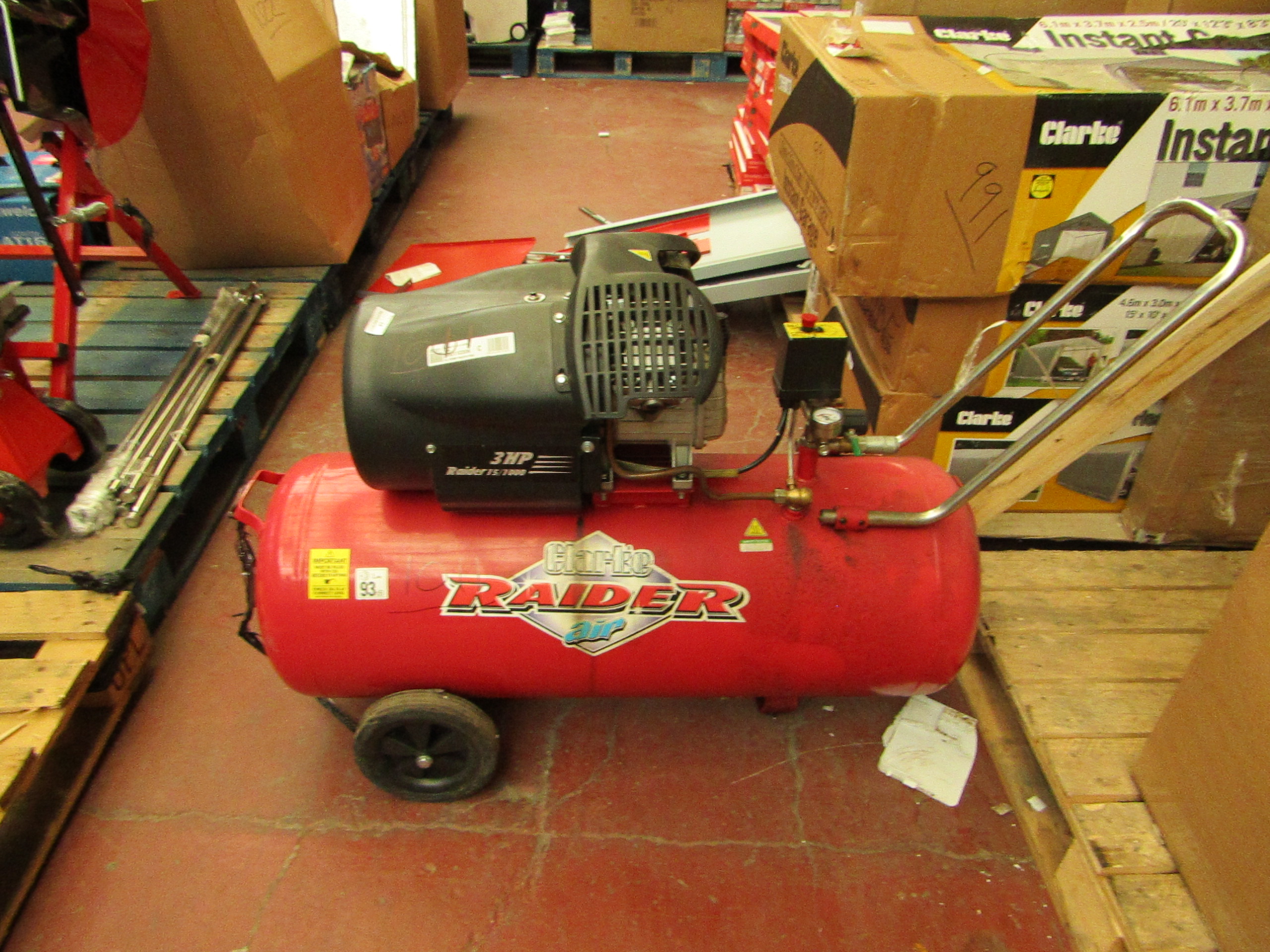 Clarke Raider 15/1000 3hp 100 Litre Air Compressor RRP £269.98 at https ...