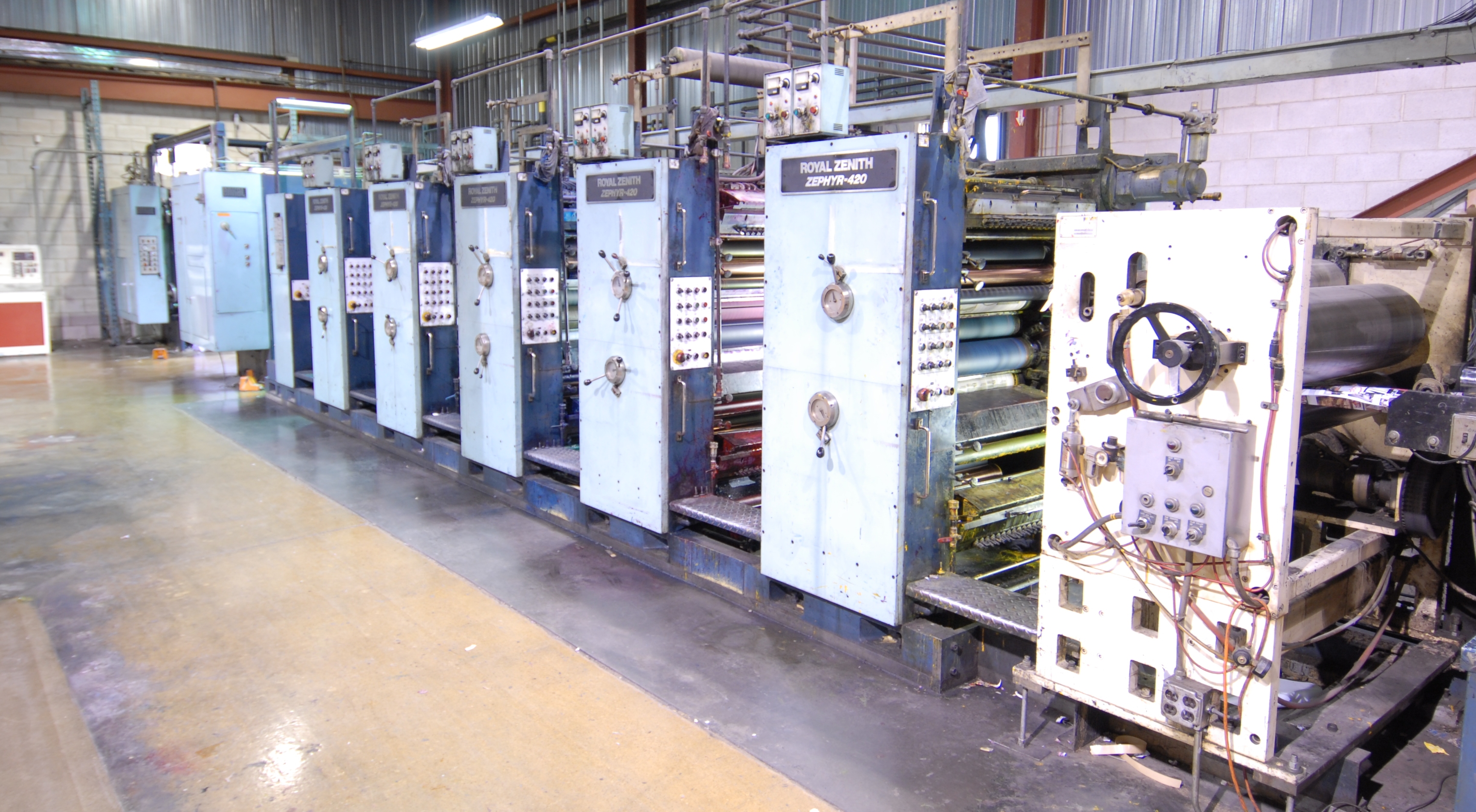 LOT/ ROYAL ZENITH ZEPHYR 420 5 COLOR, 26.5" DOUBLE WIDE WEB FED OFFSET ...