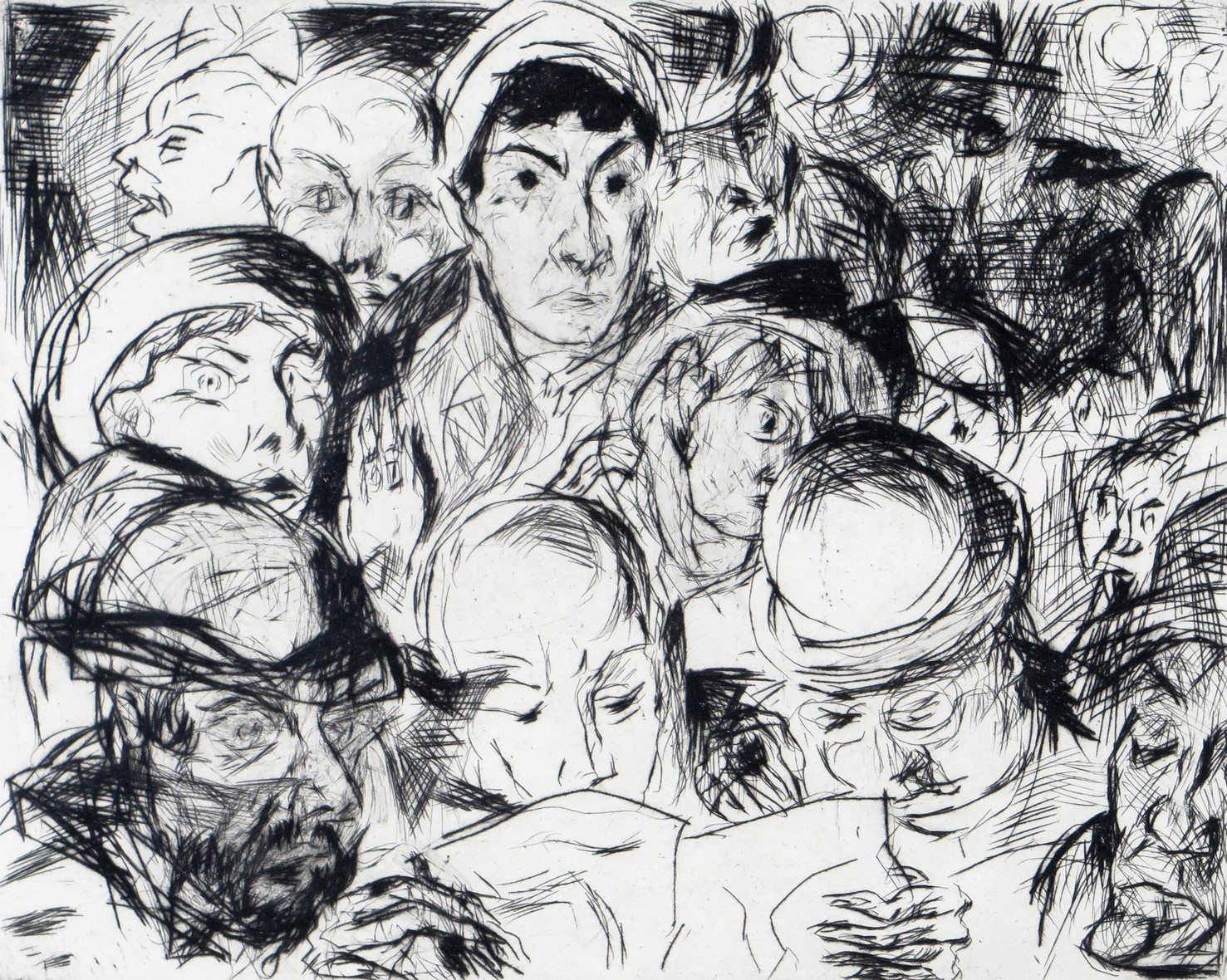 Max Beckmann (German 1884-1950) Die Kriegserklarung Signed Etching with ...