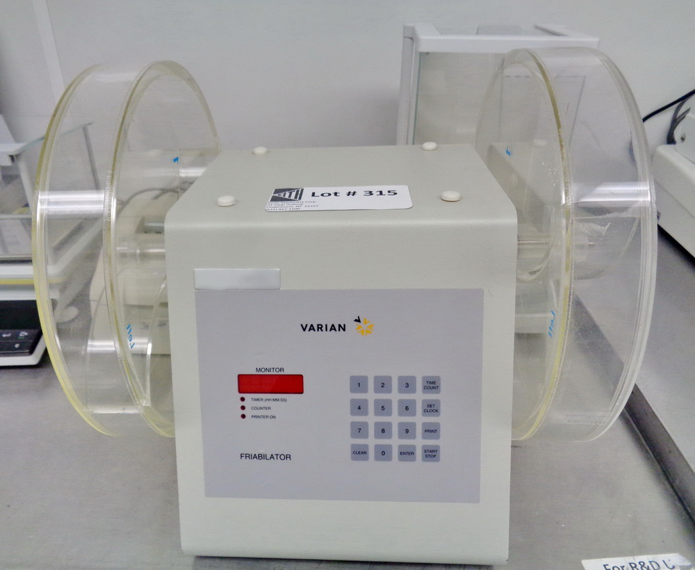 Varian Double Drum Friabilator, S/N DL0804C887 ALL EQUIPMENT IS SOLD AS ...