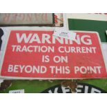 Original 'Warning Limited Clearance' enamel railway sign