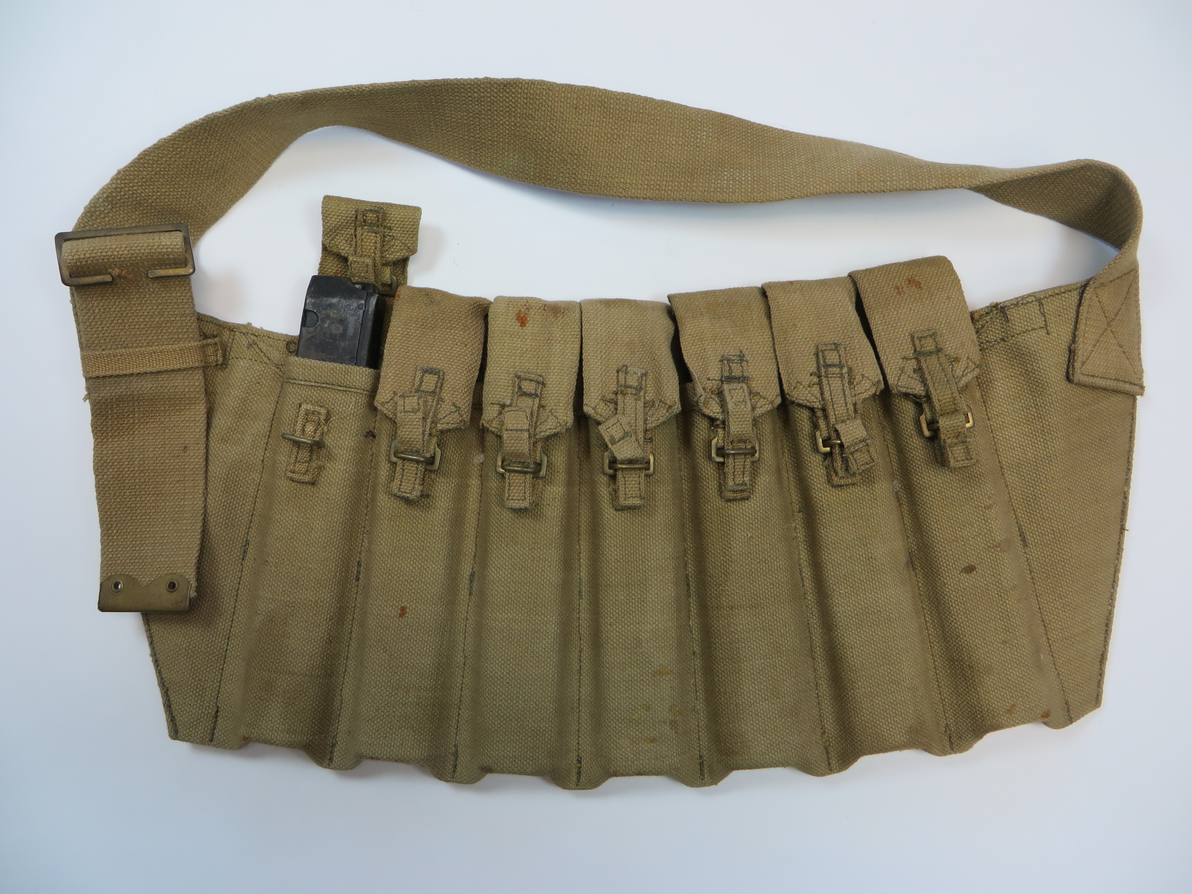 Rare 1944 Dated Airborne Pattern Sten Magazine Bandolier light khaki ...