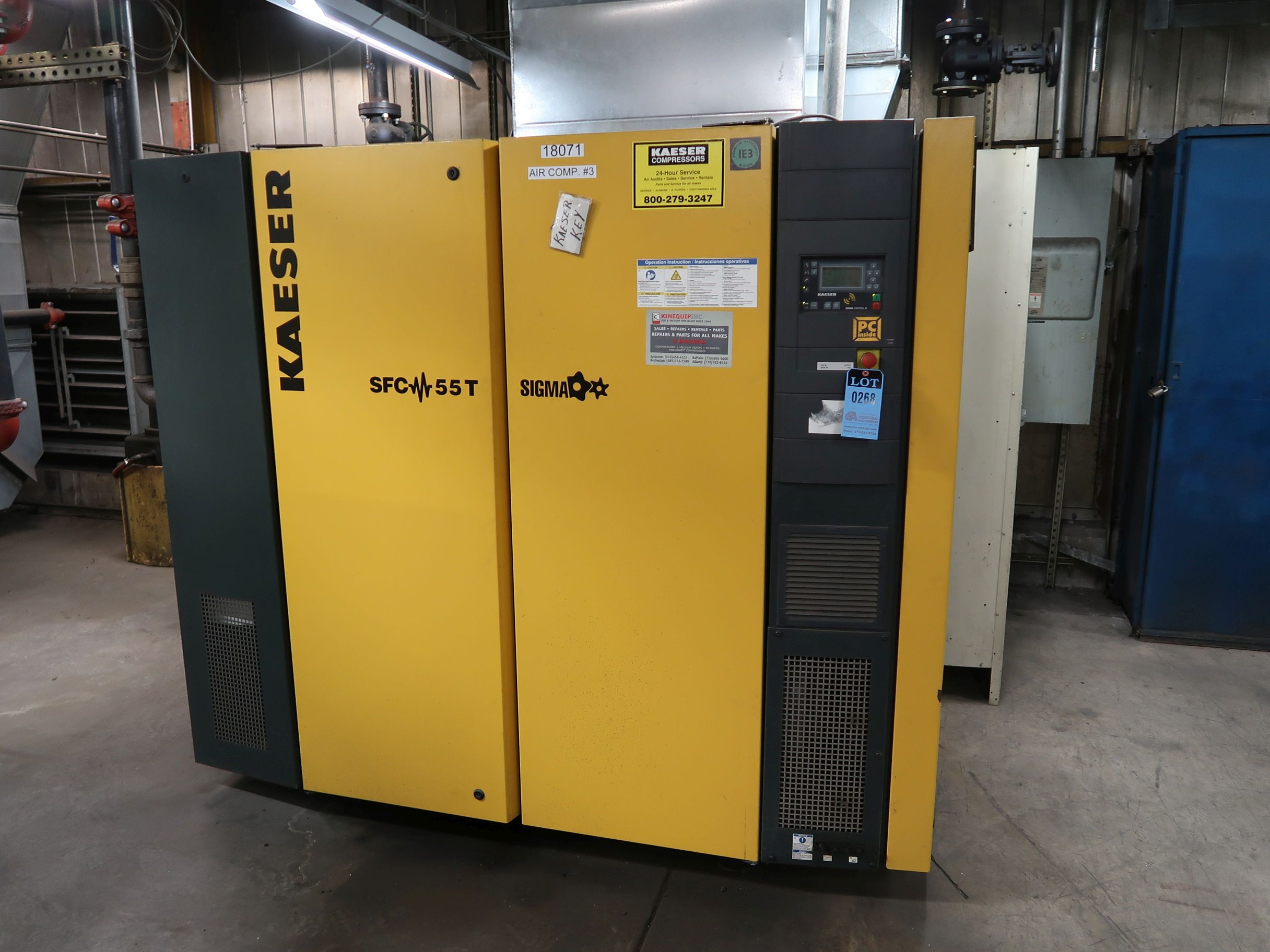 75 HP KAESER MODEL SFC55T ENCLOSED AIR COMPRESSOR WITH BUILT-IN DRYER ...
