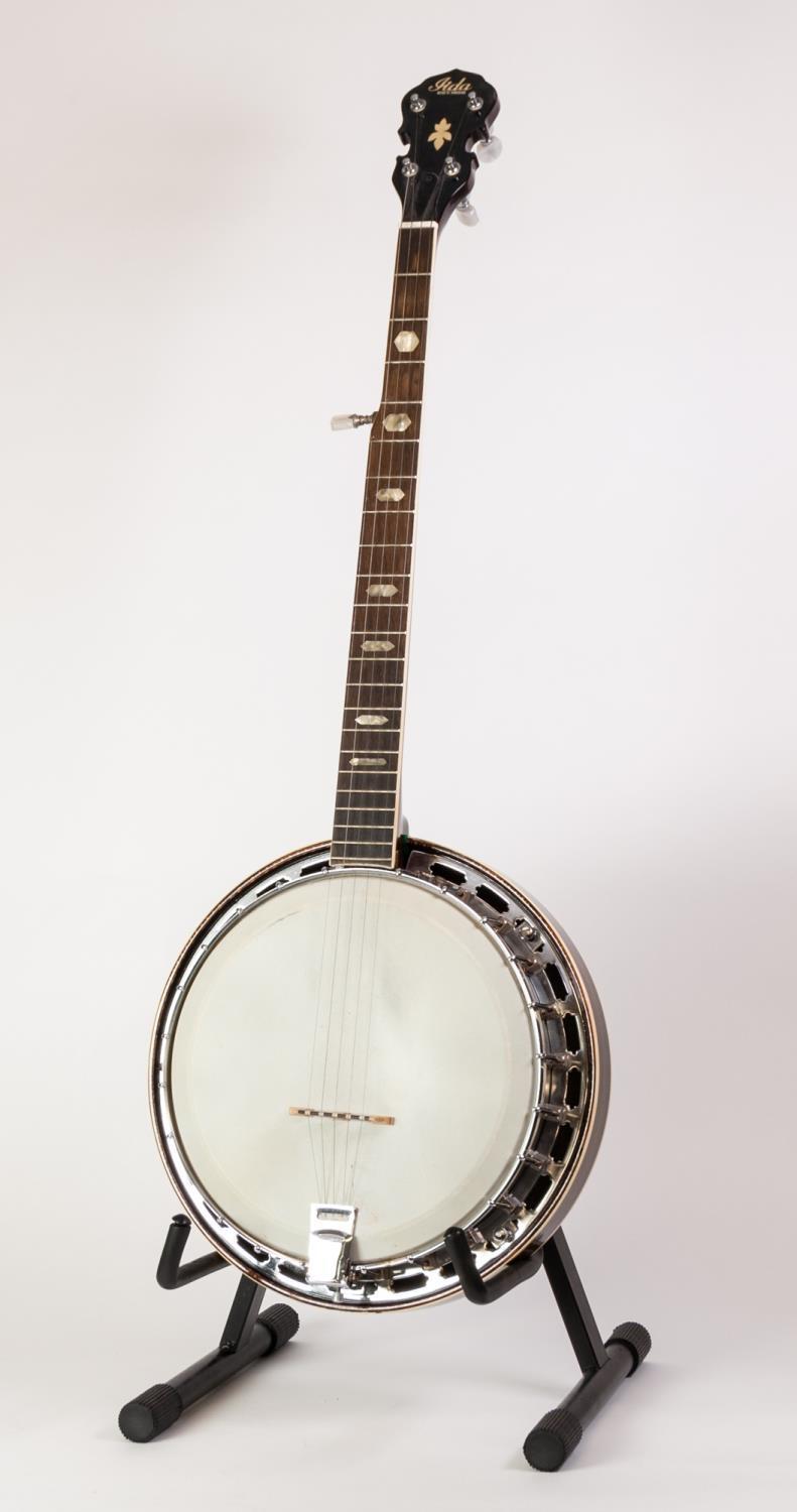 JIDA FIVE STRING BANJO, 37 ¾? (96cm), in black hard case