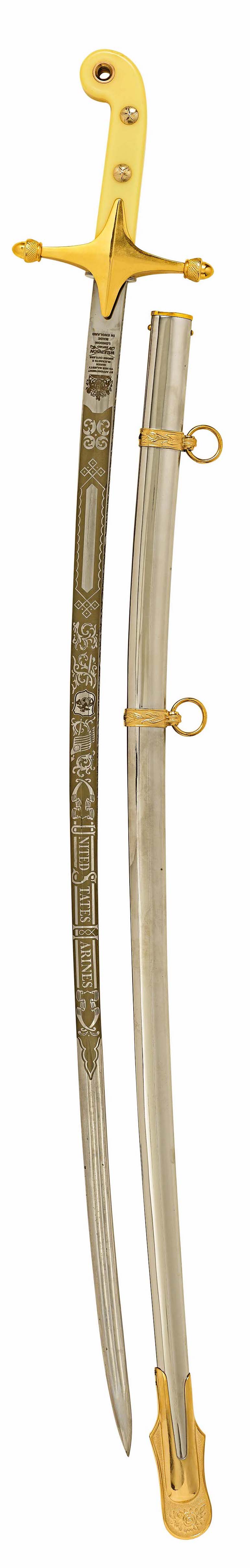 United States Marine Corps Officer’s Mameluke hilted Sword by Wilkinson ...