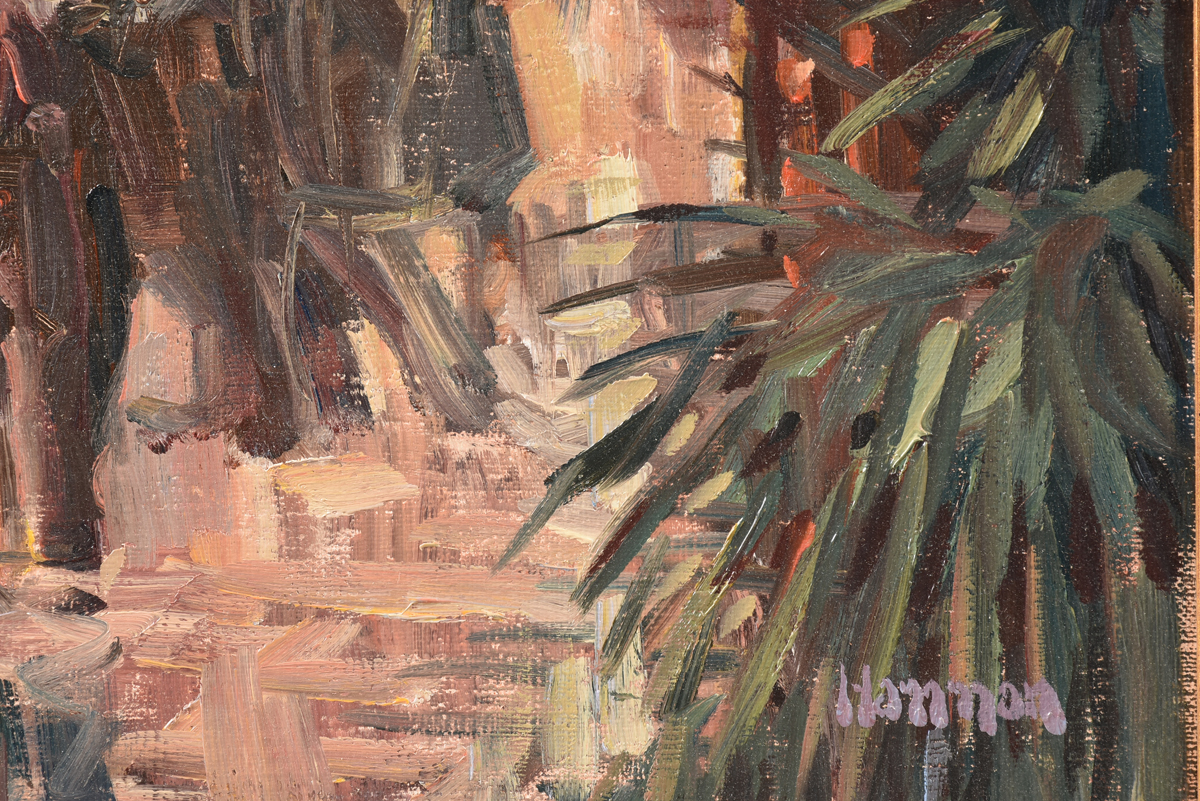 ROBERT HAMMAN (American/Texas 20th/21st Century) A PAINTING, "Cafe ...