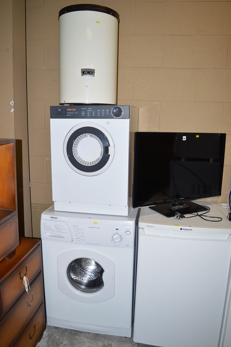 A Hotpoint Aquarius 1100 washing machine; an Electra Compact 28 dryer ...