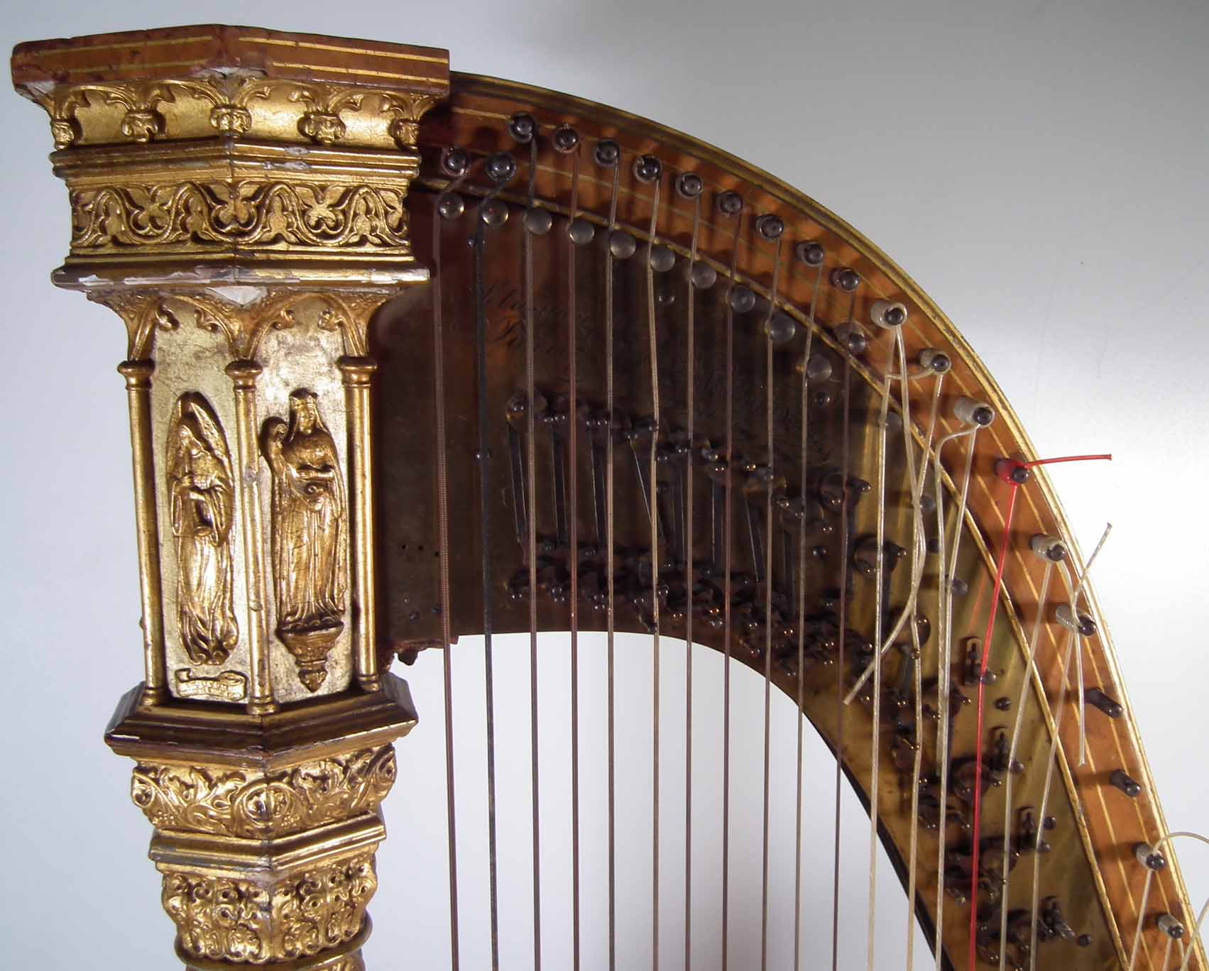 Sebastian and Pierre Erard harp, with birds eye maple body and gilded ...
