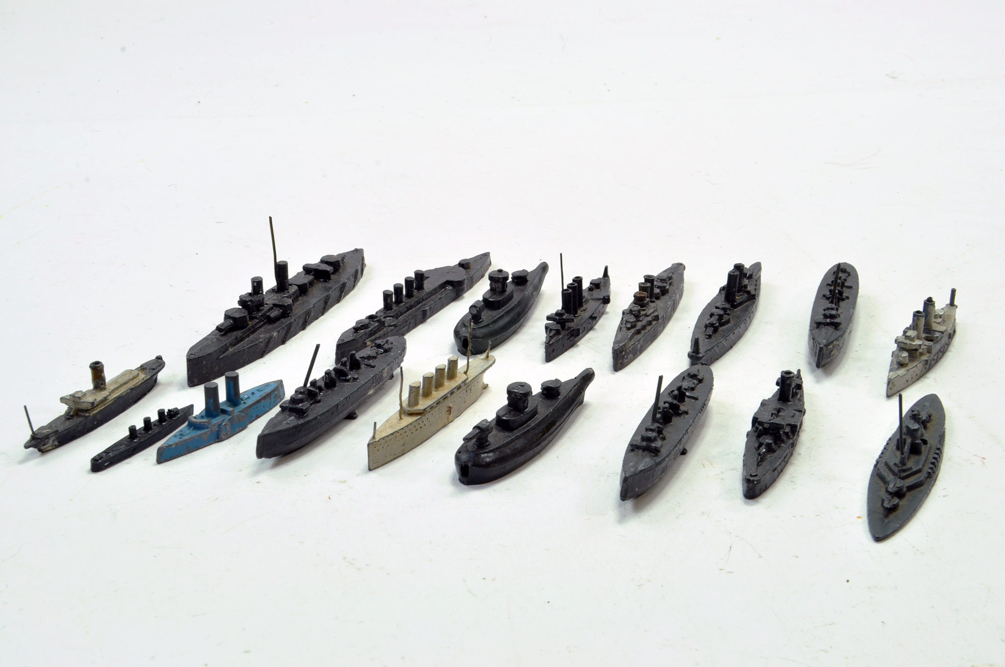 An interesting early likely pre-war group of lead metal naval ships ...