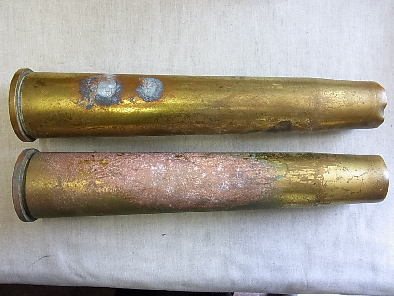 British WWII 40mm Shell casings, 1943 and 45 dates with excellent ...