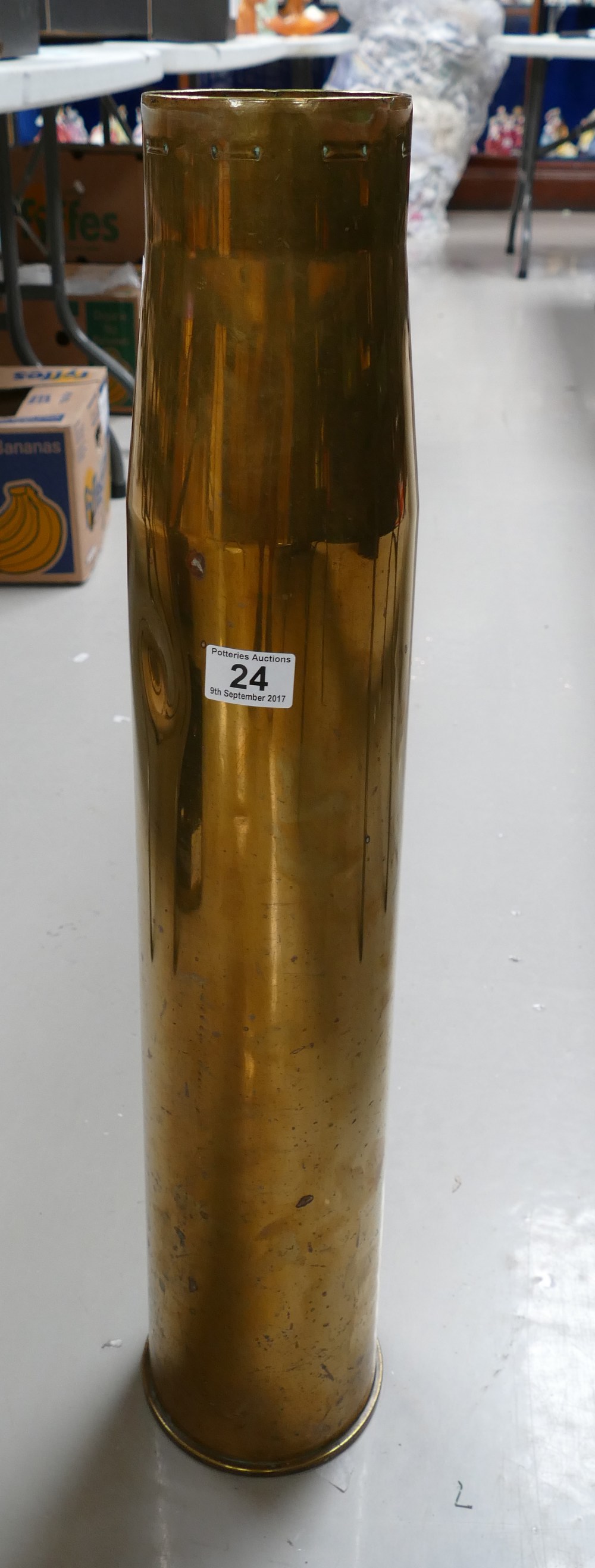 Very large brass artillery shell case