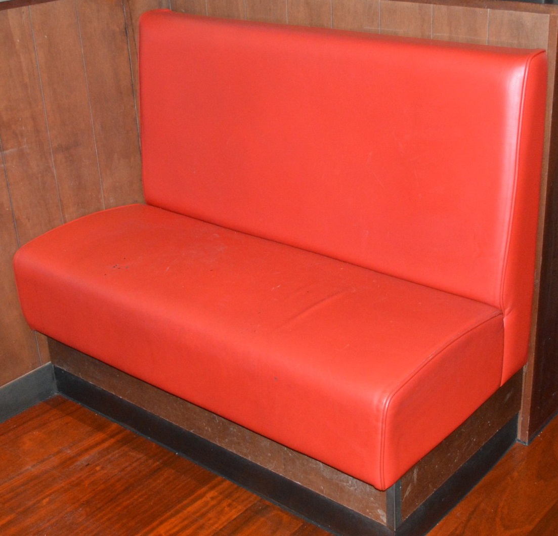 1 x Contemporary Seating Booth Section Upholstered In A Bright Red ...