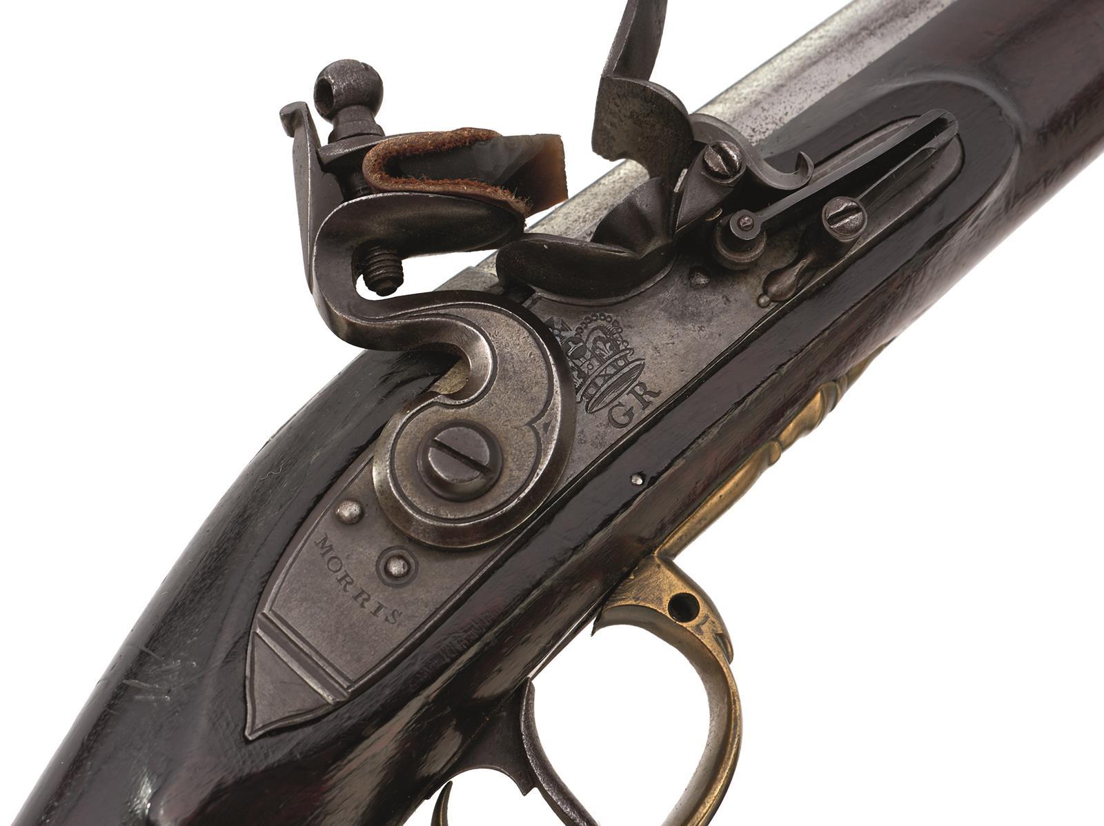 A RARE .650 CALIBRE 1776 PATTERN FLINTLOCK SERVICE RIFLE BY MORRIS ...