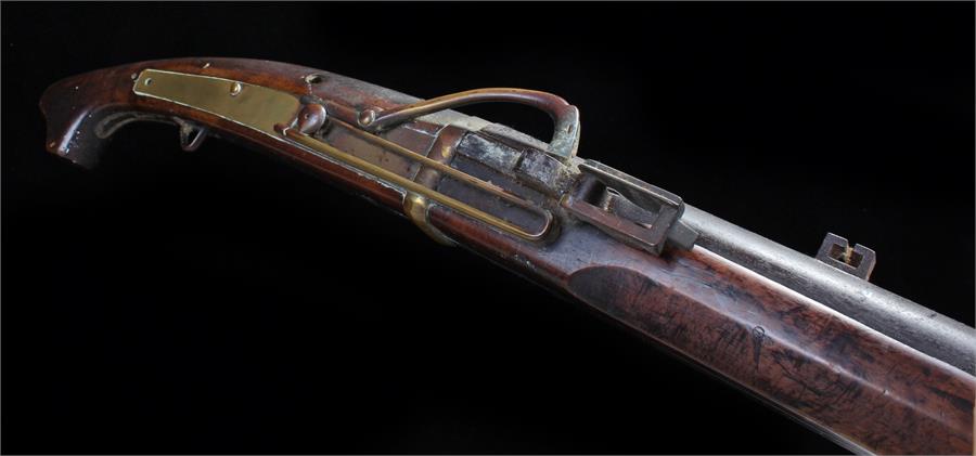 Japanese matchlock musket (Tanegashima Teppo), Edo period, the barrel ...