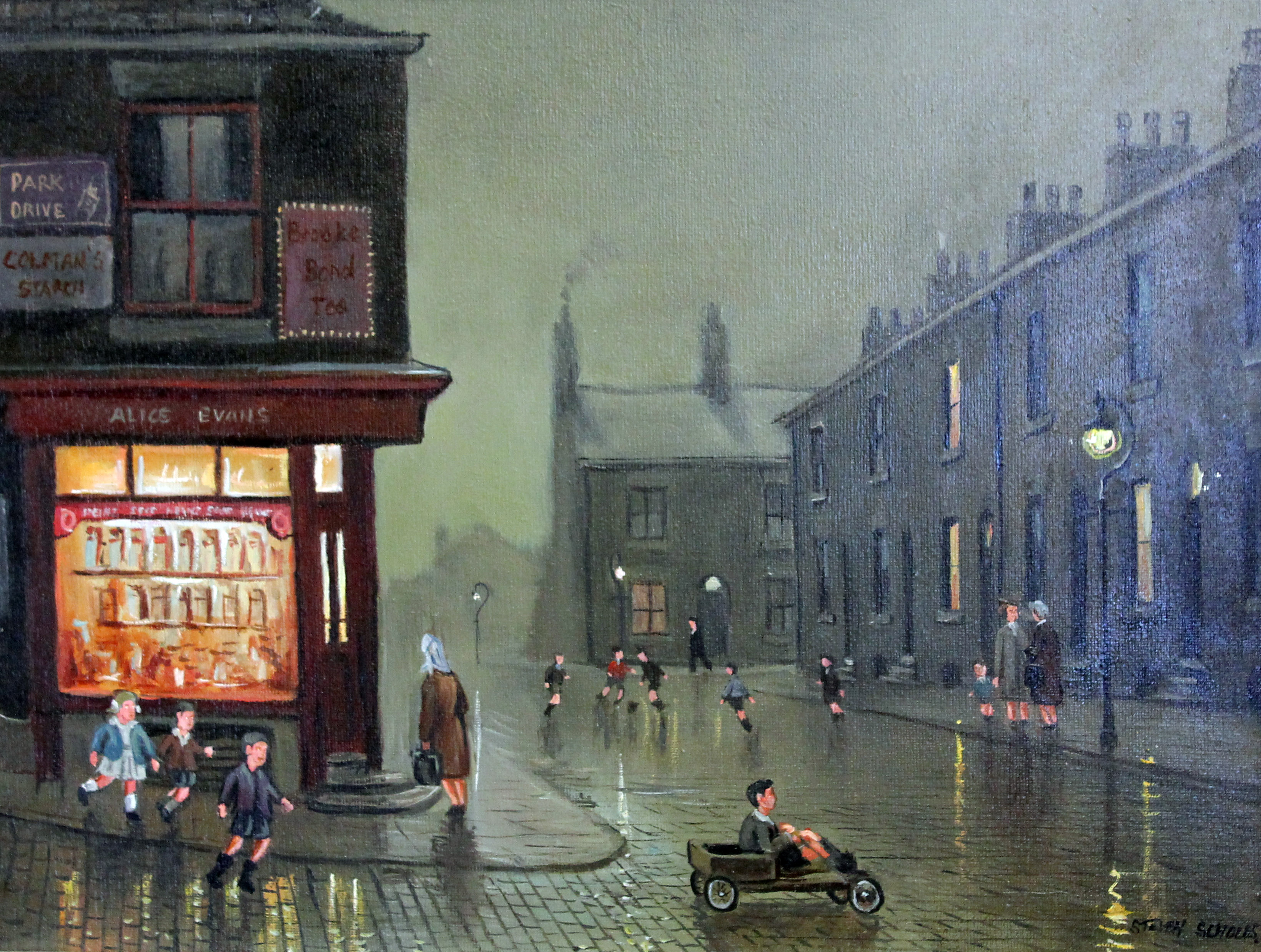 Steven Scholes (20th Century). "No Brakes 1962". Oil on canvas. 39cm x ...