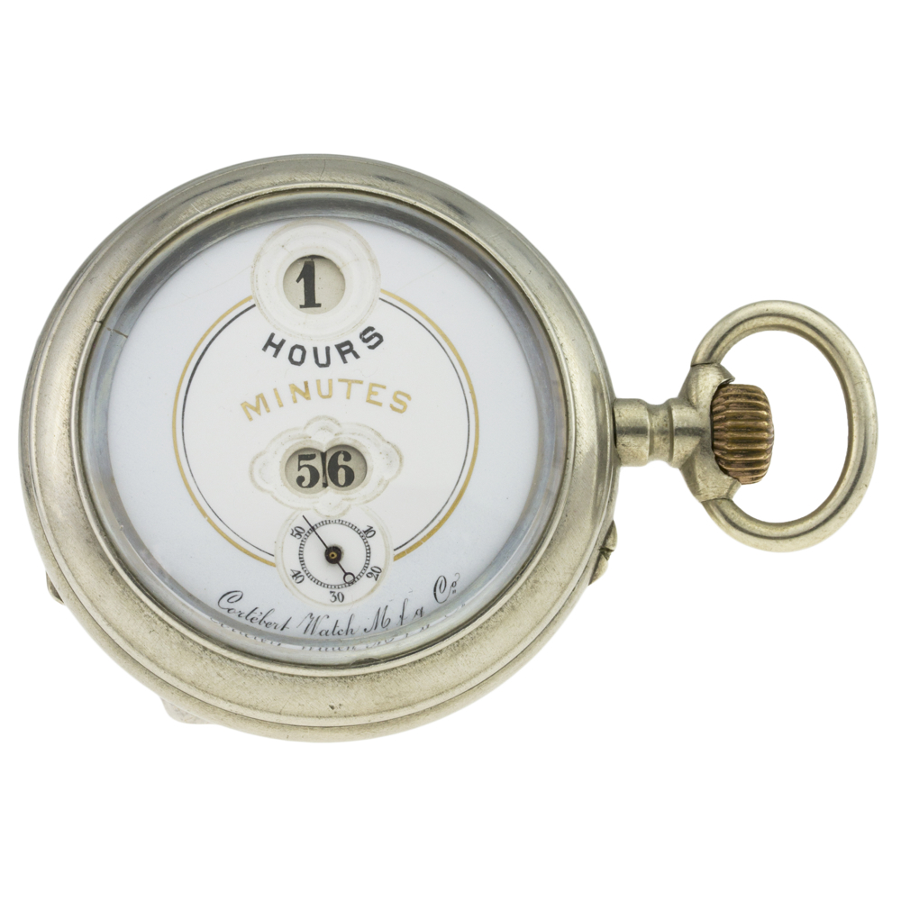 A RARE GENTLEMAN'S DIGITAL JUMP HOUR POCKET WATCH CIRCA 1890 D: White ...